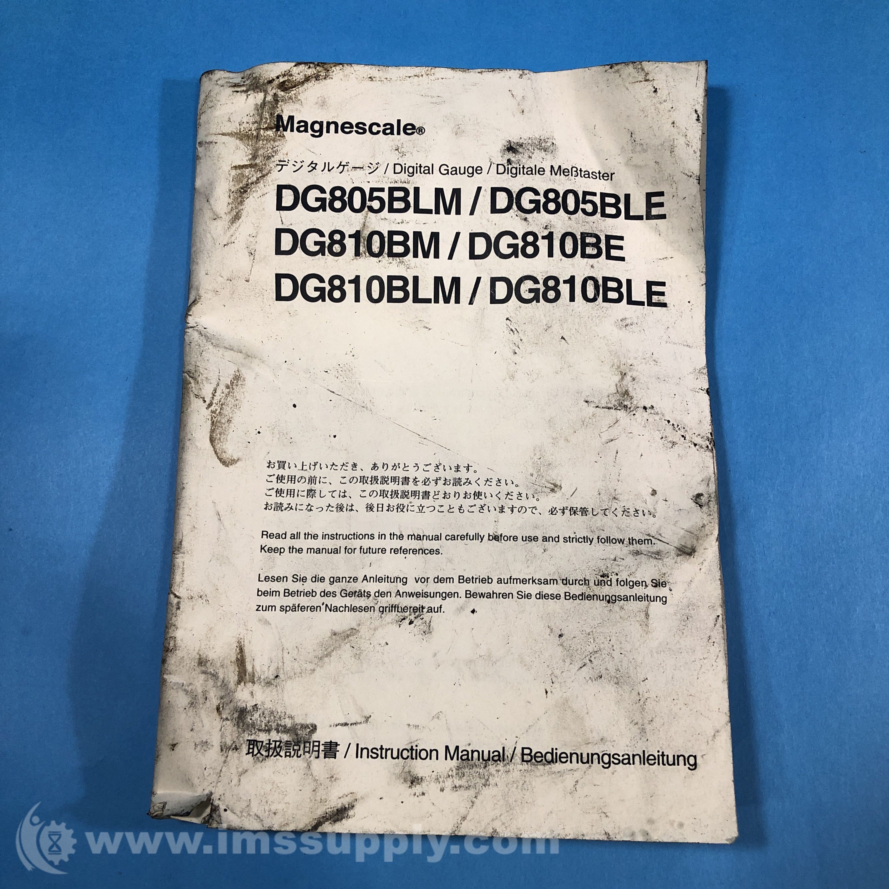 Magnescale DG805/DG810 Series Instruction Manual - IMS Supply