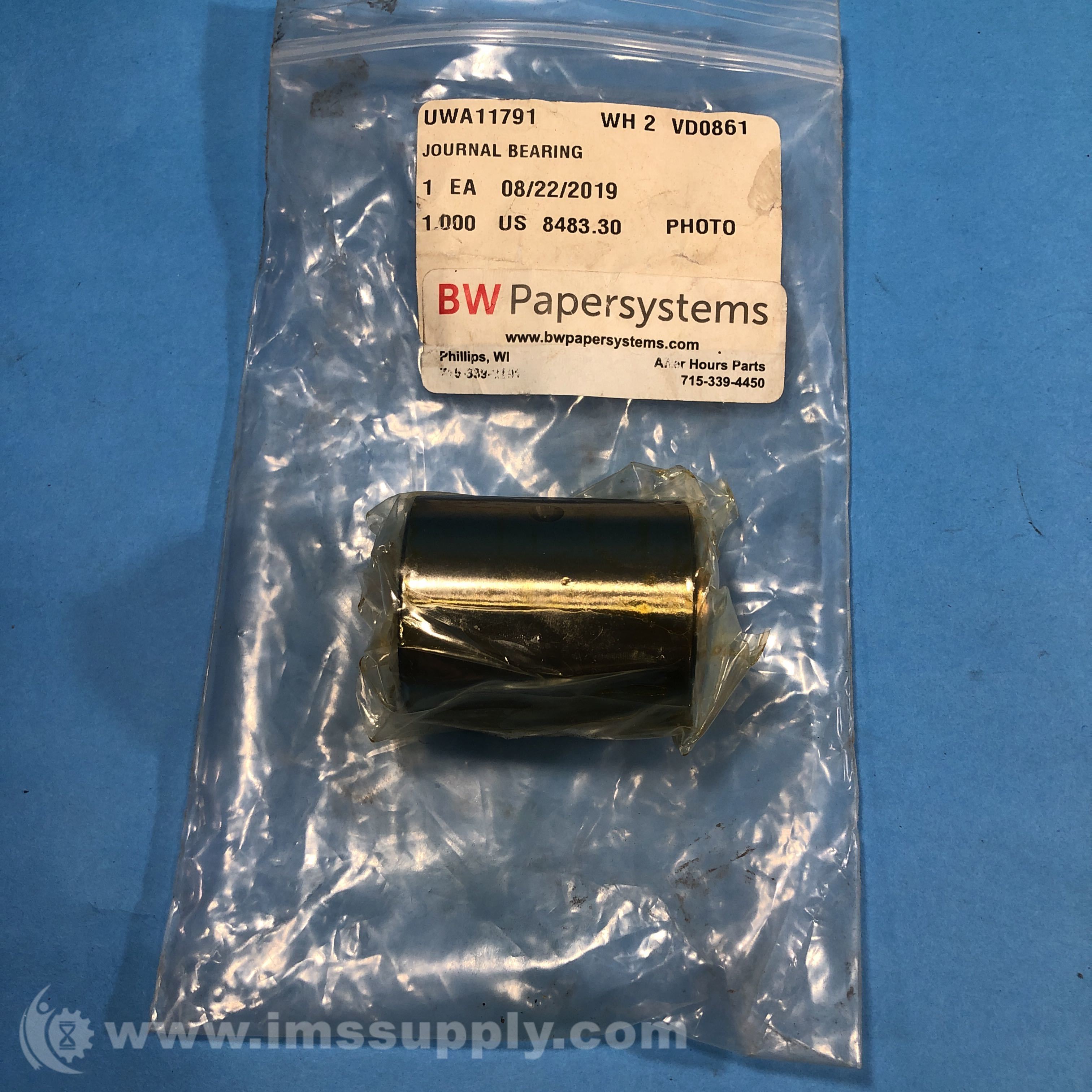 BW Papersystems UWA11791 Journal Bearing - IMS Supply