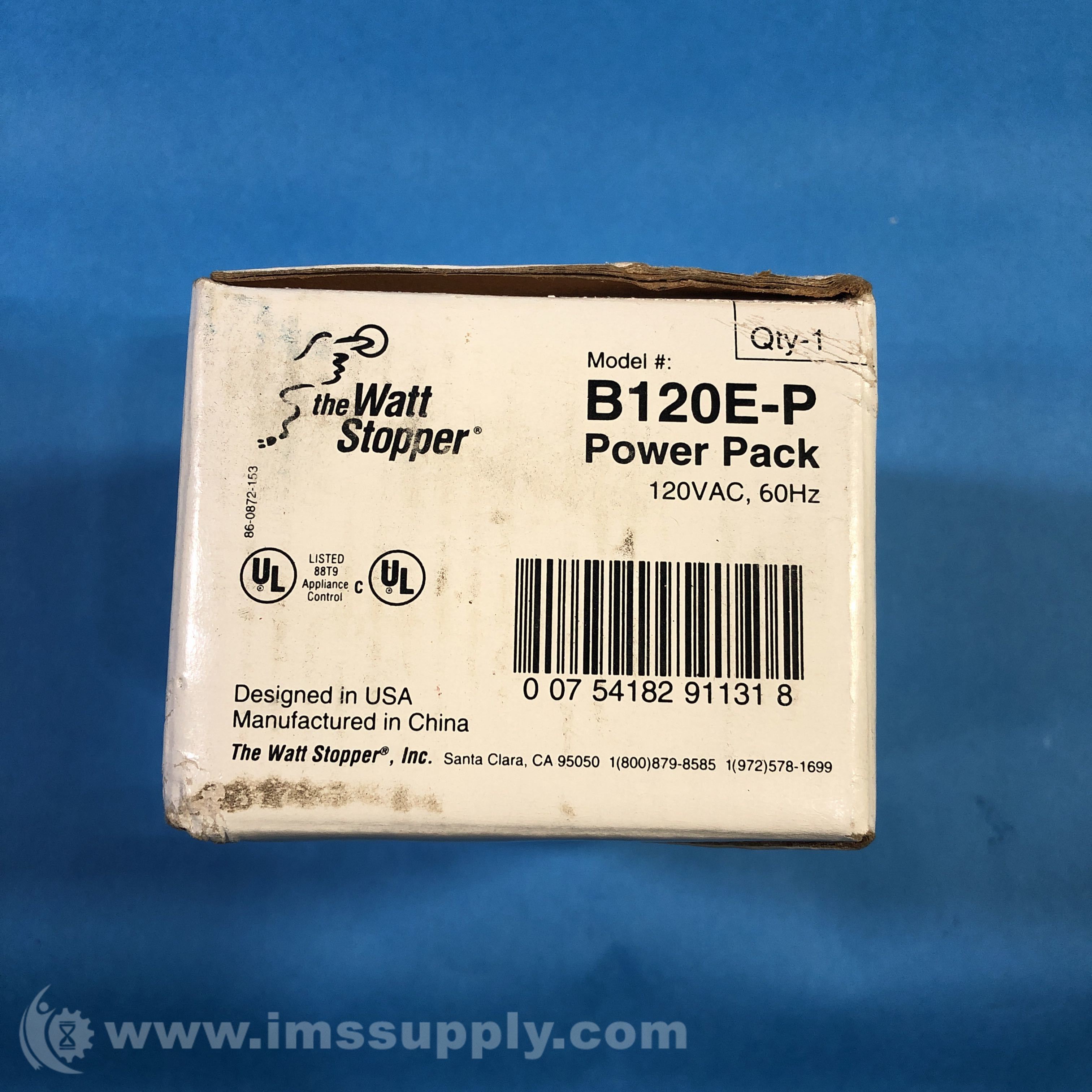 Watt Stopper B120E-P Power Pack, Input: 120VAC, 60Hz. Output: 24V - IMS ...