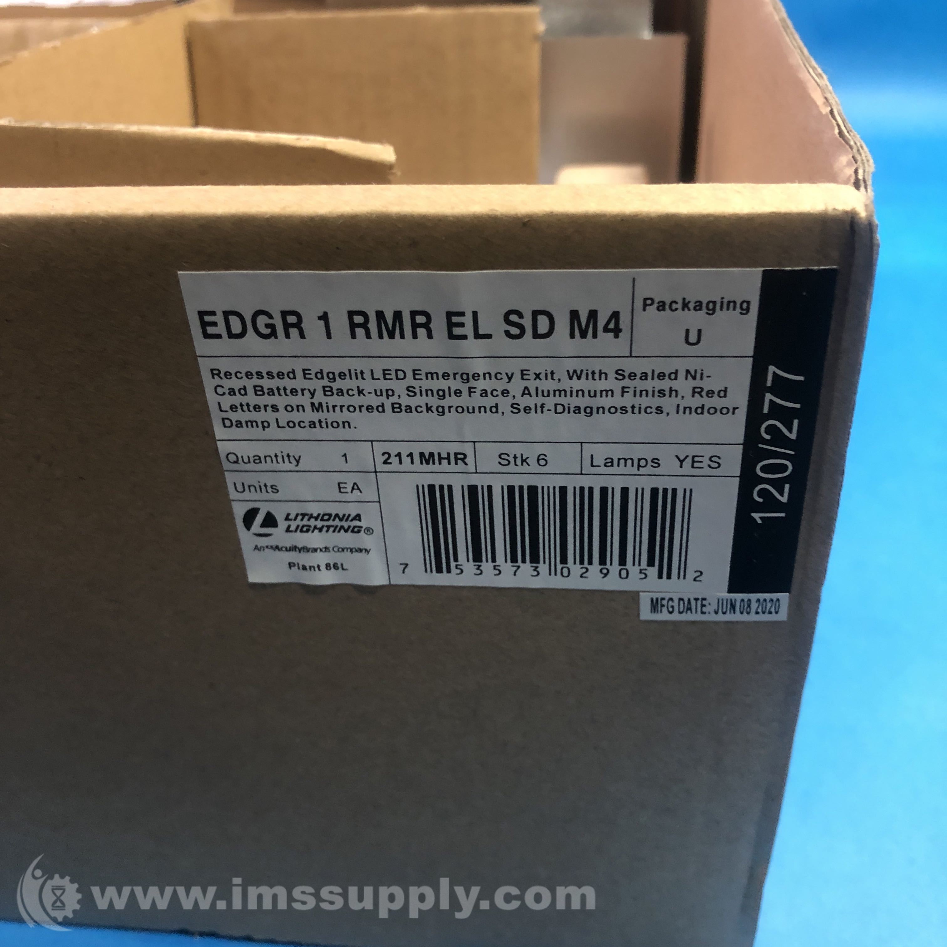 Lithonia Lighting 211MHR EDGR 1 RMR EL DS M4 LED Emergency Exit - IMS ...