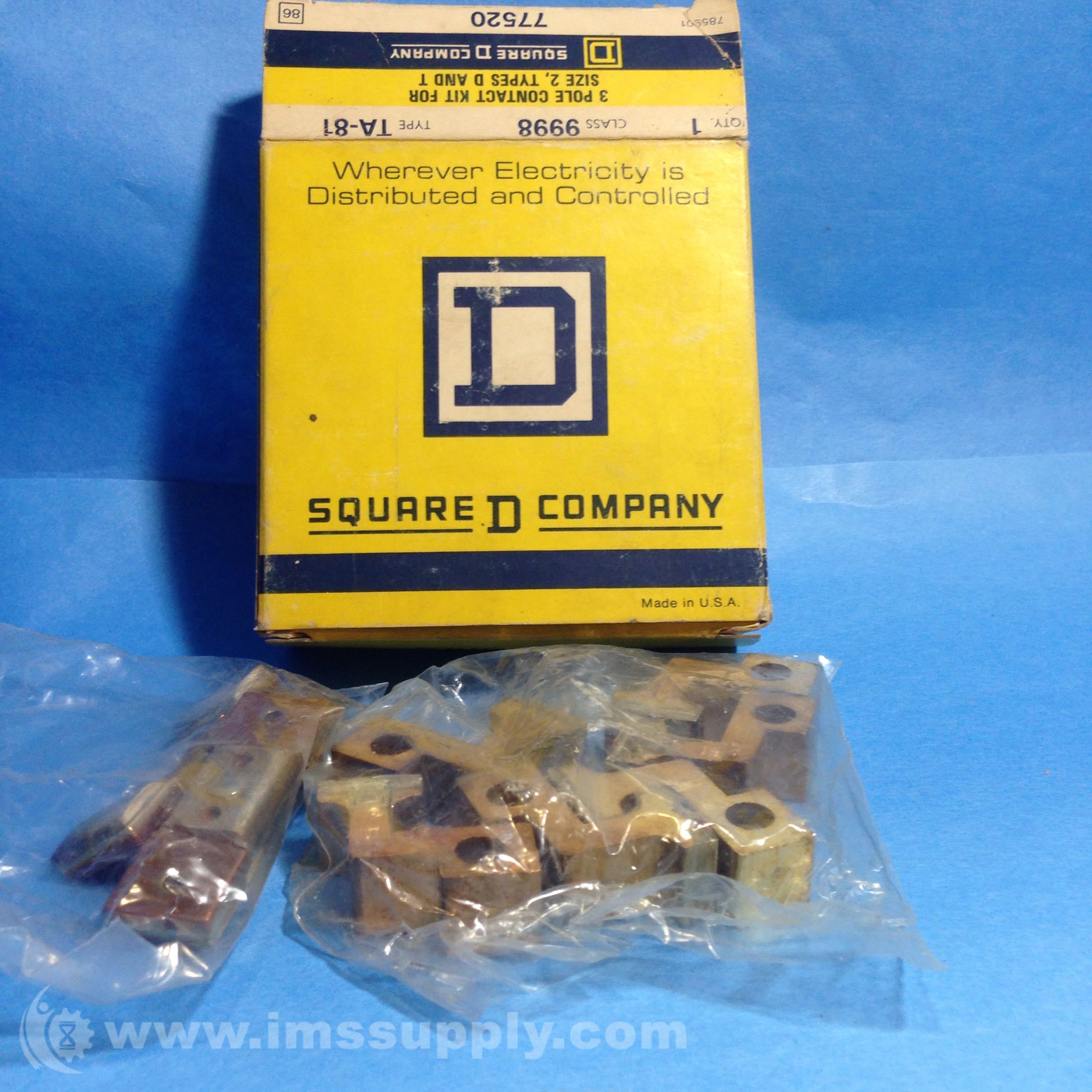 Square D 9998 TA-81 Contact Kit 3 Pole Size 2 Class 9998 - IMS Supply