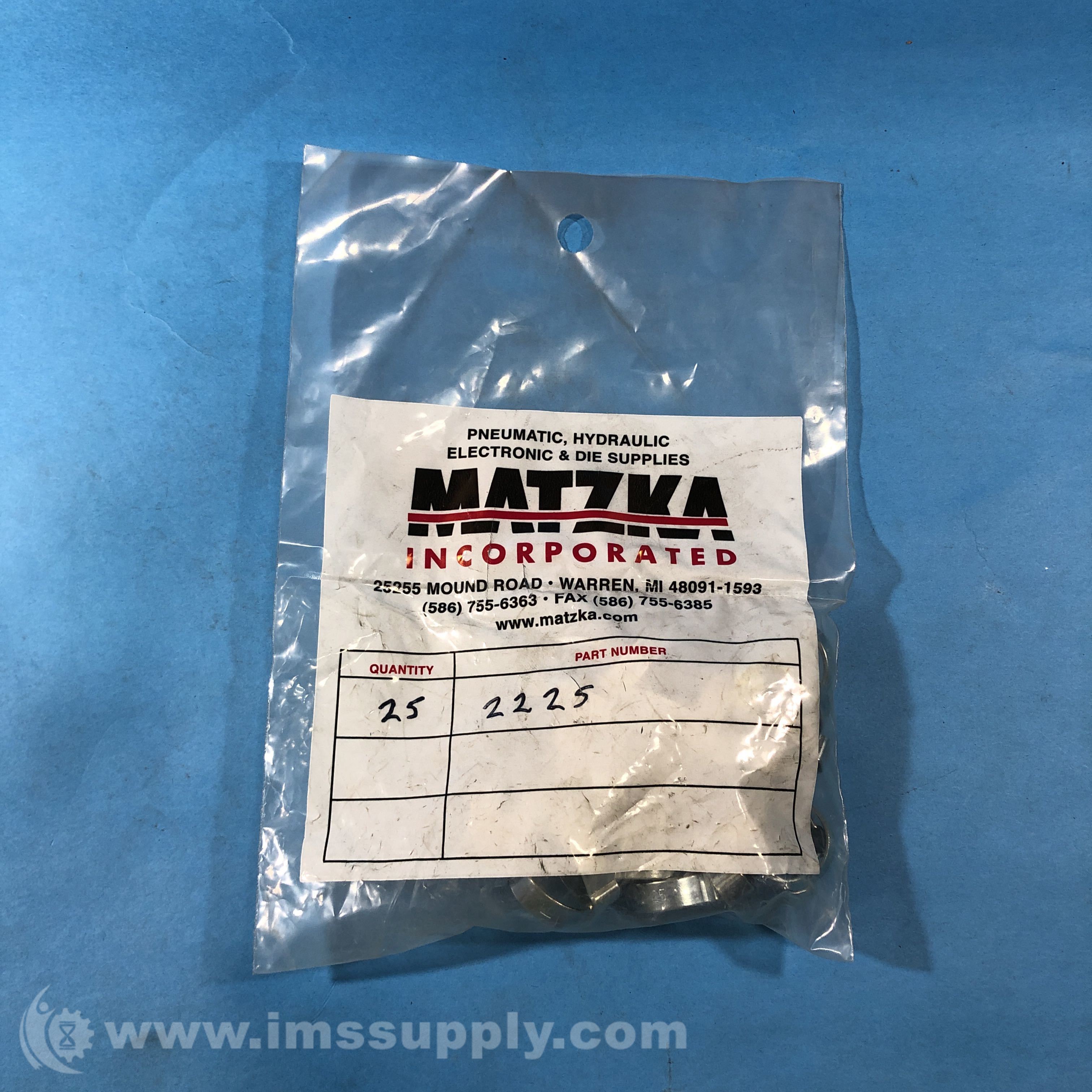 Matzka Incorporated 2225 Bag of 25 Steel Double Ear Clamps - IMS Supply
