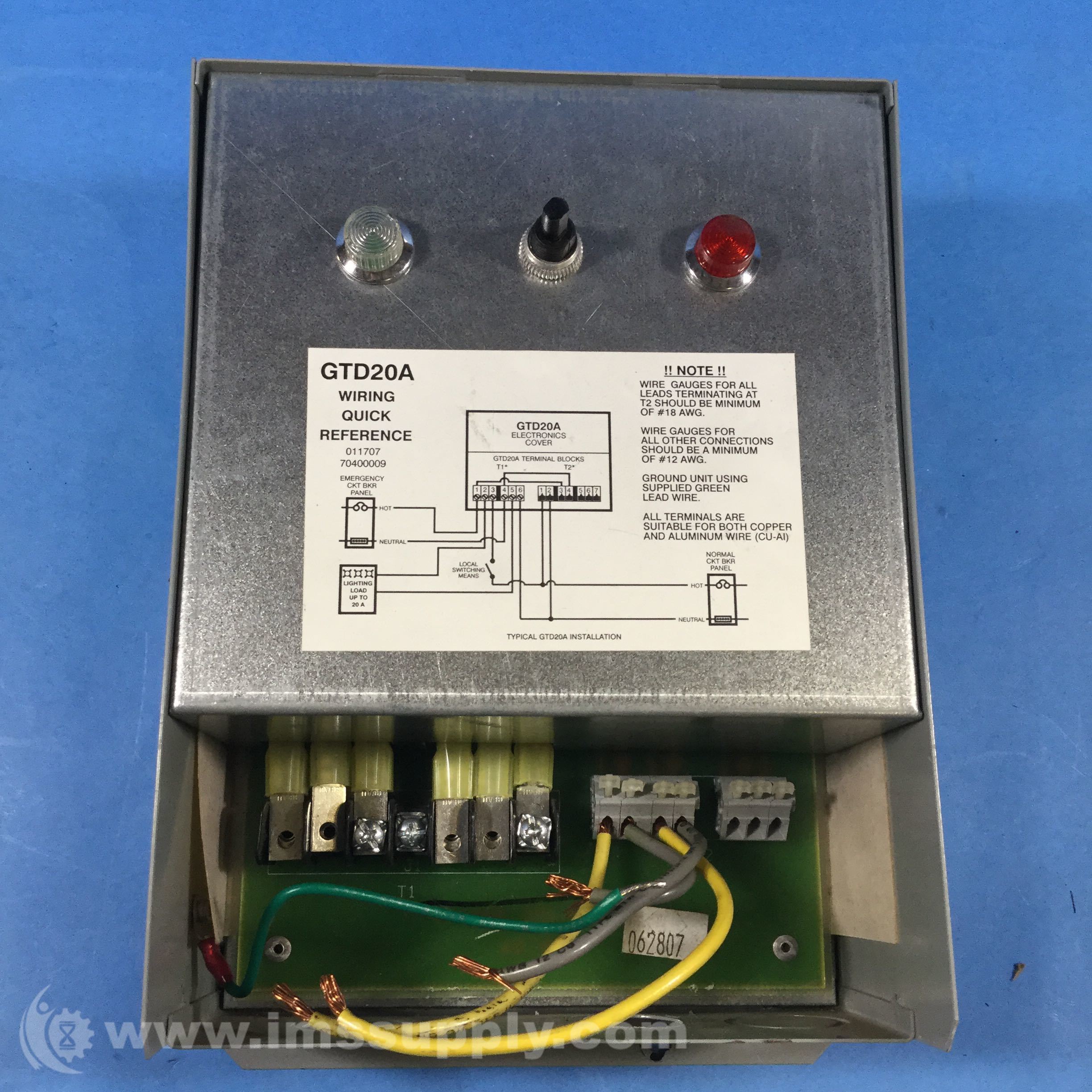 Bodine Electric GTD20A Emergencky Lighting Relay Control Device - IMS ...