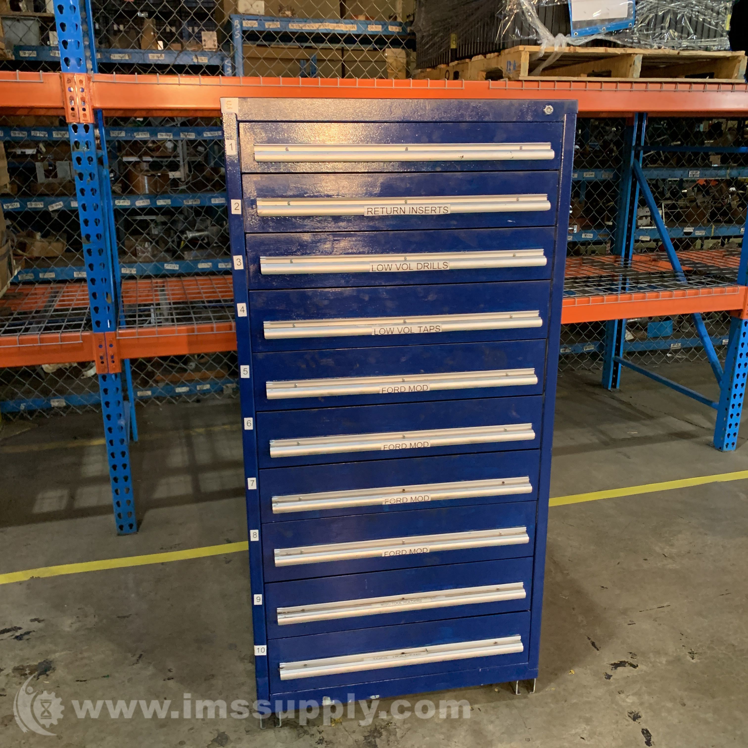 10 Drawer Storage Cabinet Tool Chest (Blue) - IMS Supply