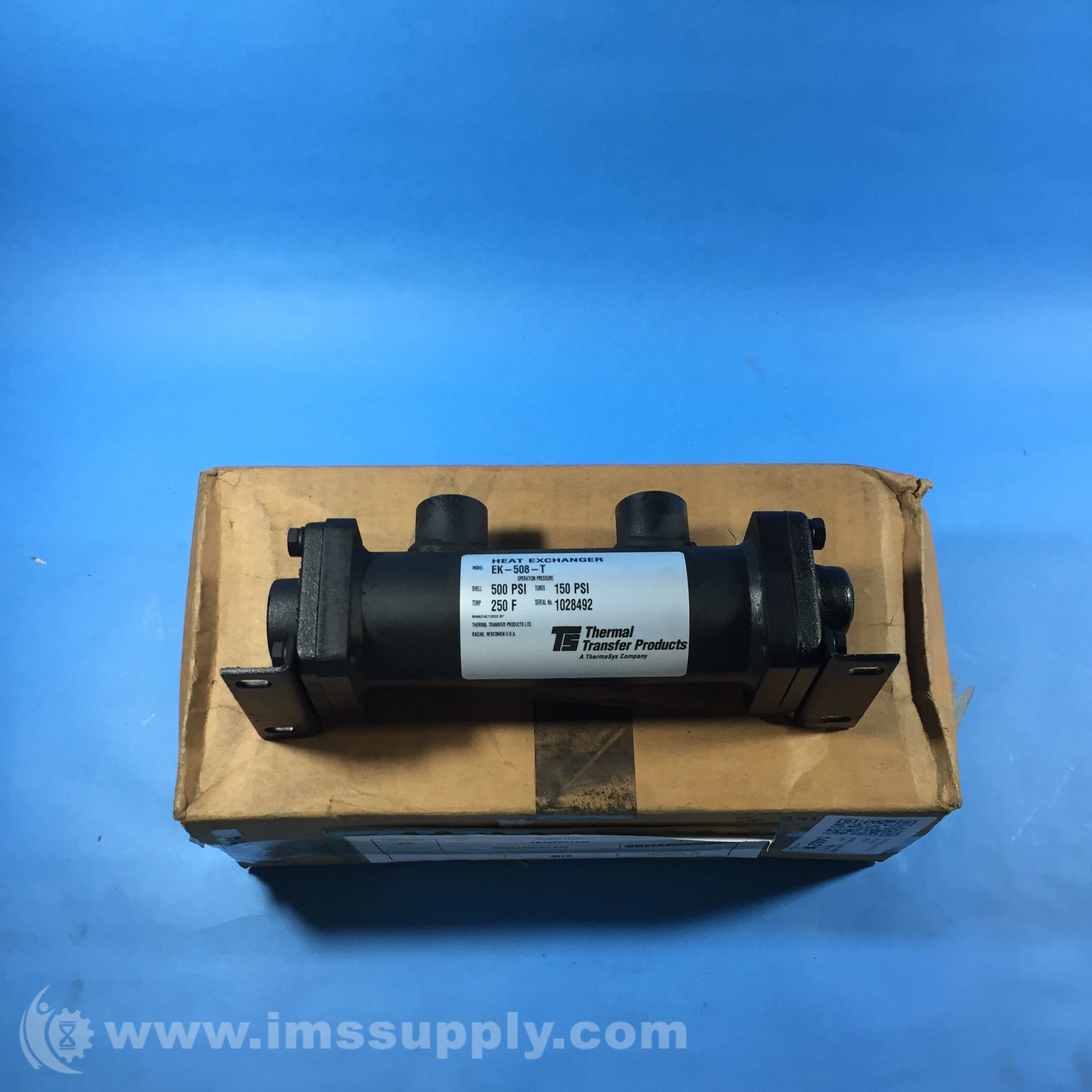 Thermal Transfer EK-508-T Heat Exchanger 500PSI 150PSI 250F Deg - IMS ...