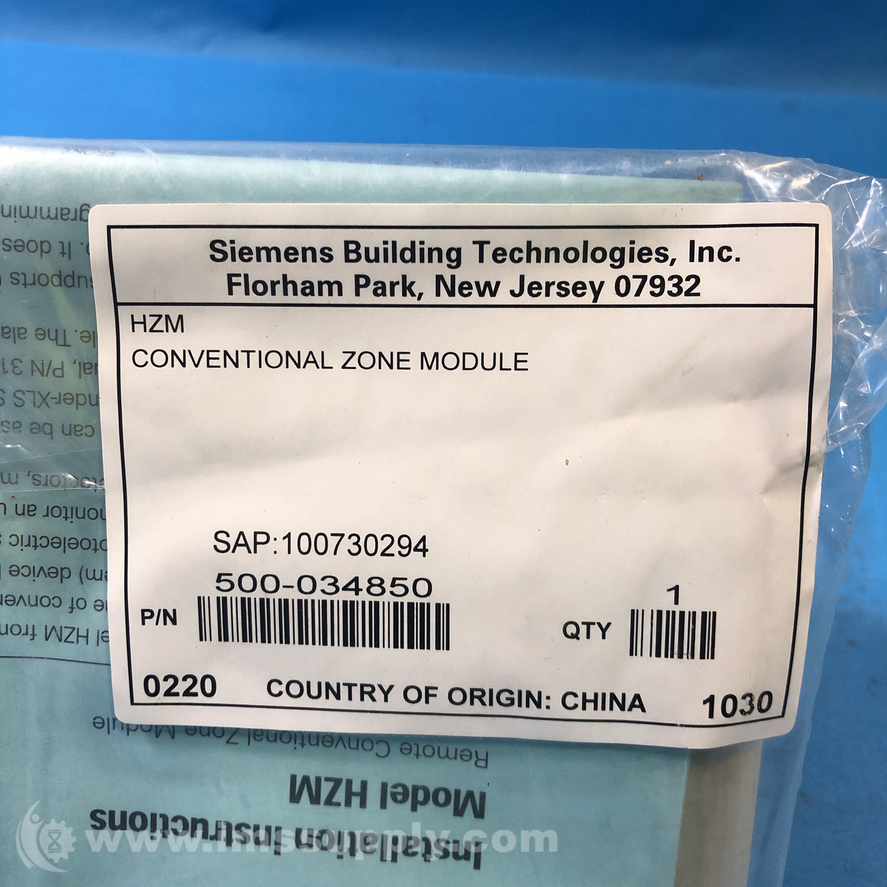 SIEMENS 500-034850 HZM Conventional Zone Module Fire Alarm - IMS Supply