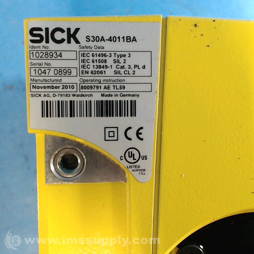 Sick Optic Electronic S30A-4011BA Safety Laser Scanner 24VDC - IMS Supply