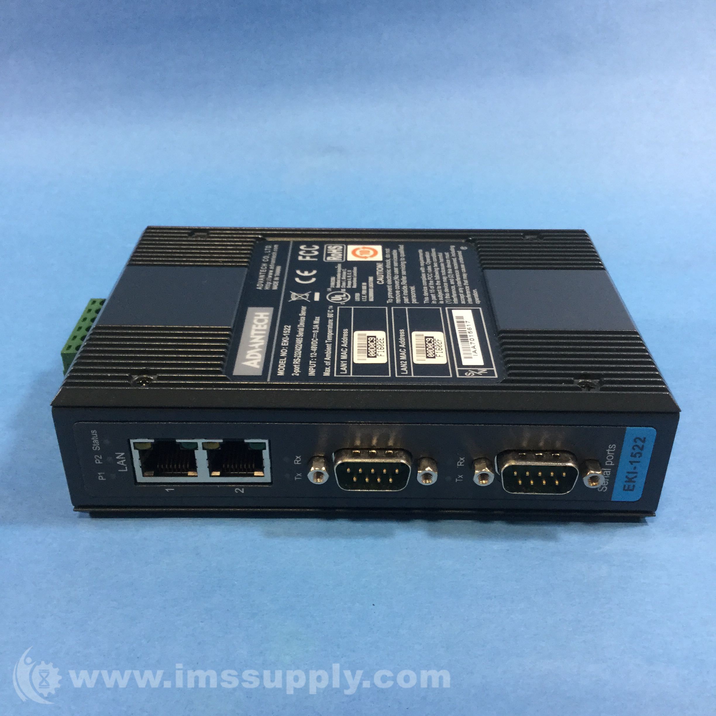Advantech EKI-1522-AE 2 Port RS-232/422/485 Serial Device Server - IMS Supply