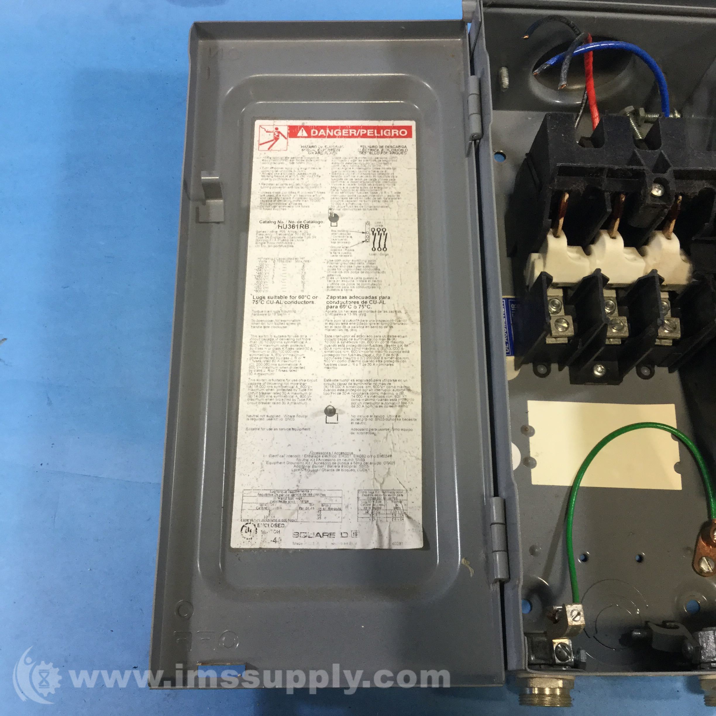 Square D HU361RB Heavy Duty Disconnect Switch, Non-Fusible - IMS Supply