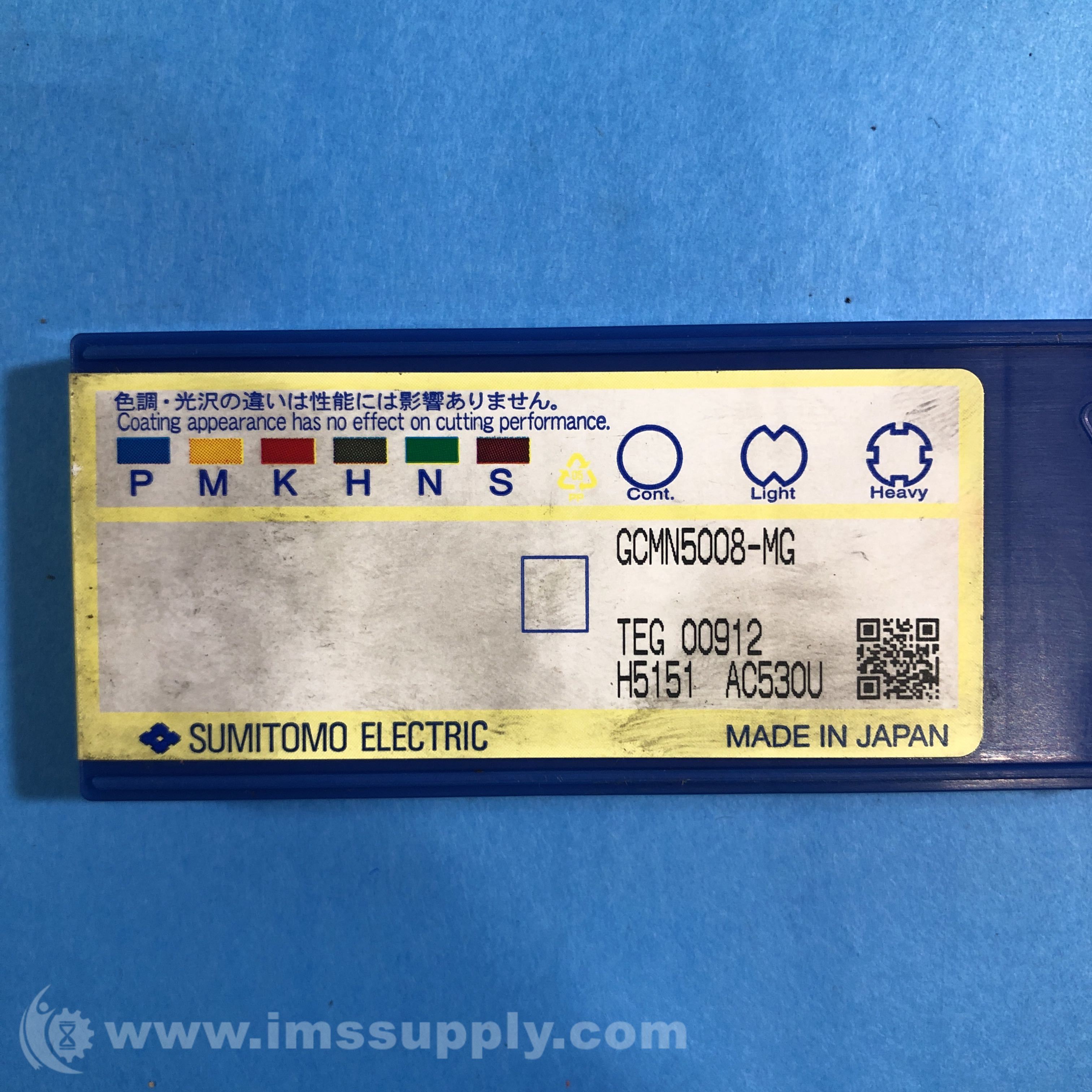 Sumitomo Electric Industries GCMN5008-MG Carbide Insert Box of 10 - IMS ...
