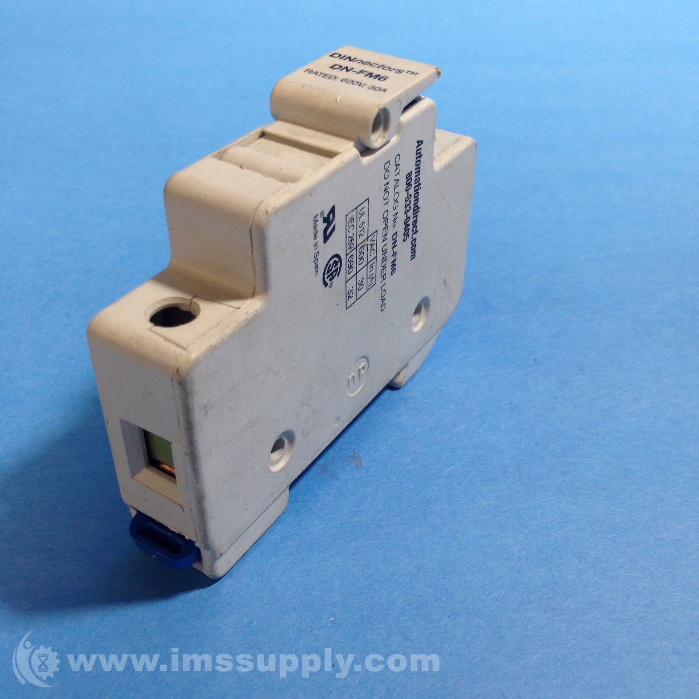 Automation Direct DN-FM6 Fuse Terminal BLK 30A 600V 14-6AWG - IMS Supply