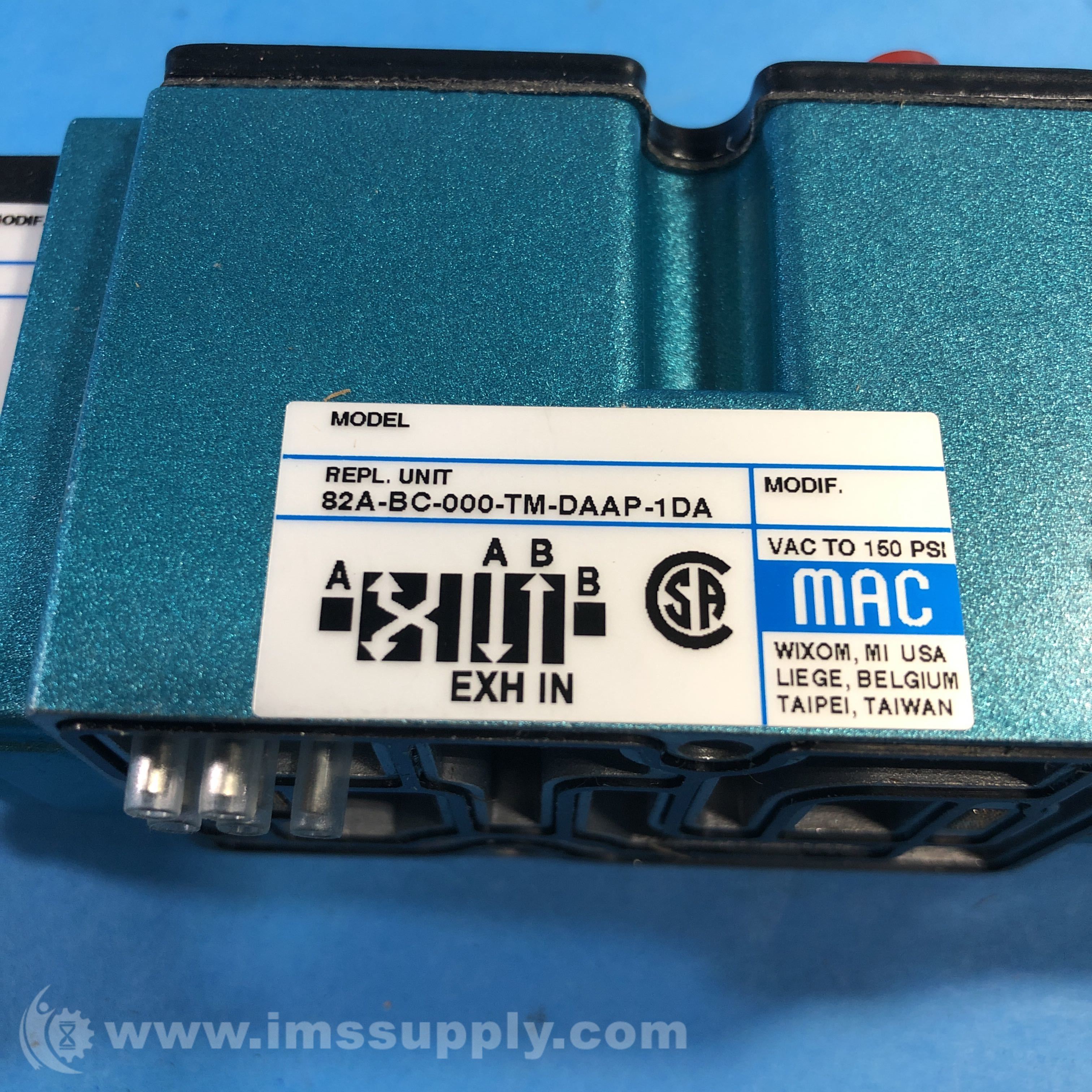 MAC Valves Inc 82A-BC-000-TM-DAAP-1DA Solenoid Valve - IMS Supply