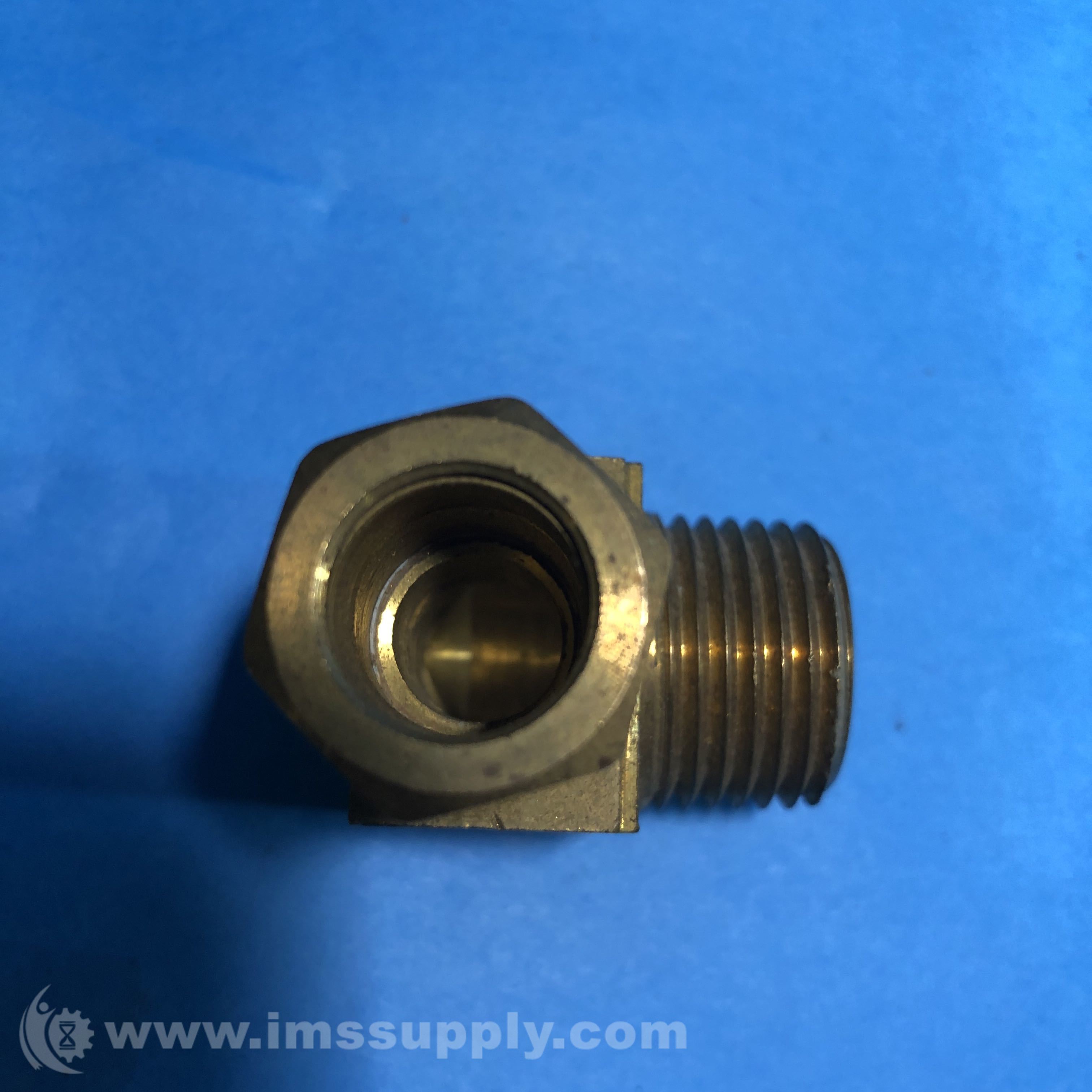 Brass 90 Degree Elbow Fitting, Hex Female x Threaded Male - IMS Supply