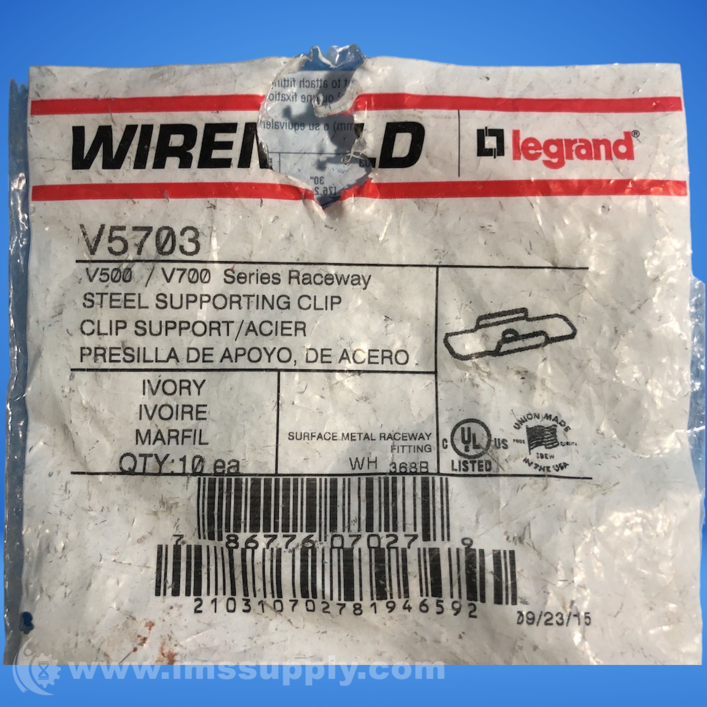 Legrand V5703 Bag of 10 Ivory Supporting Clips - IMS Supply