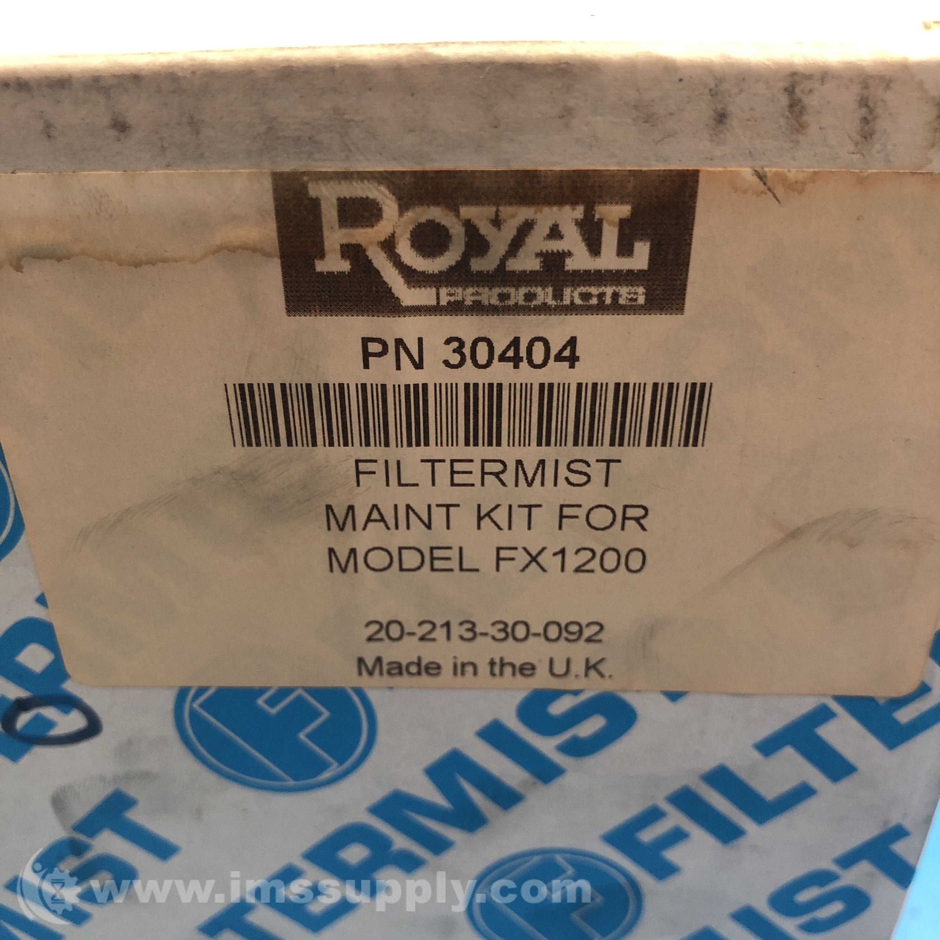 Royal 30404 Complete Maintenance Kit for Filtermist FX-1200 - IMS Supply