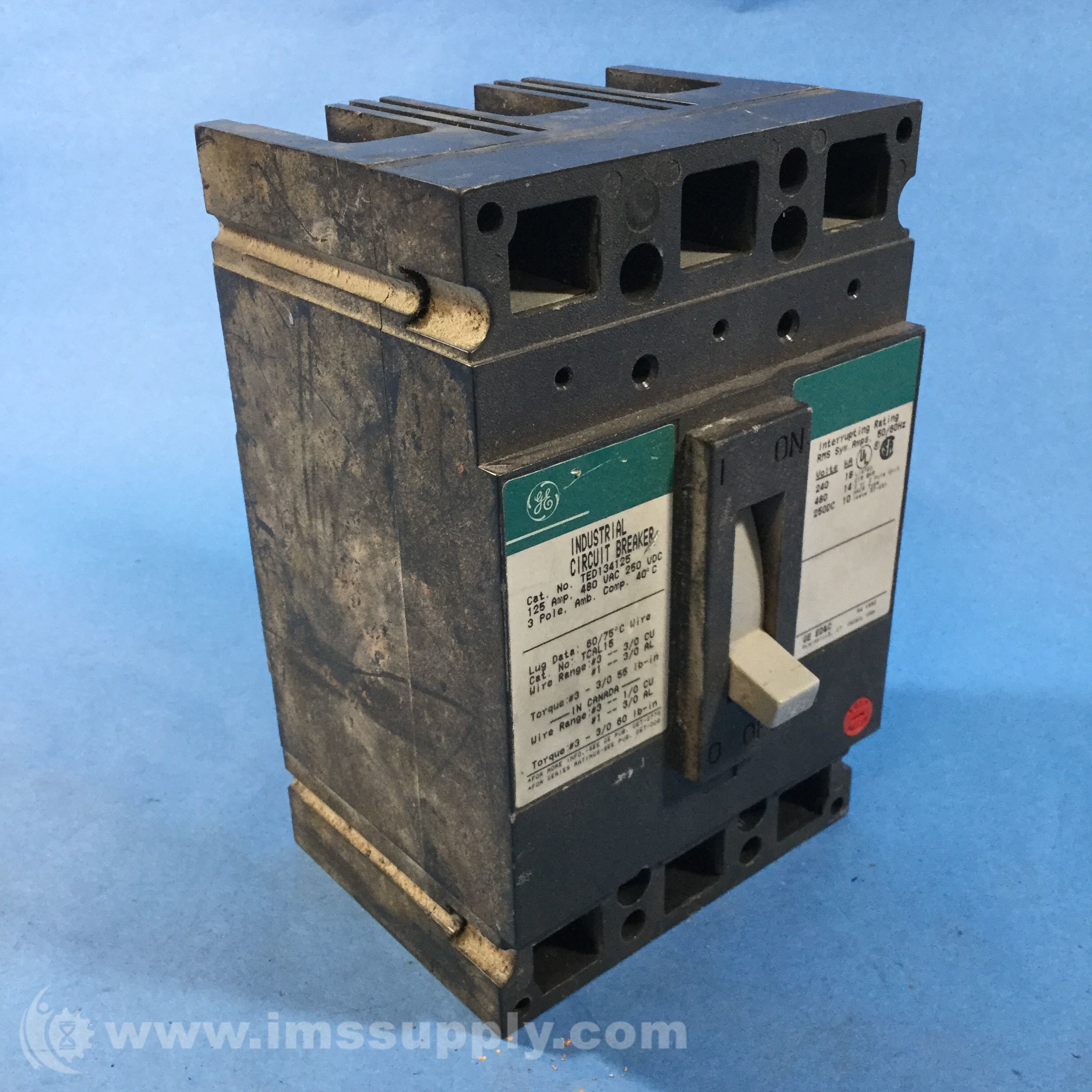 General Electric TED134125 Circuit Breaker, 125AMP, 480VAC, 250V - IMS ...