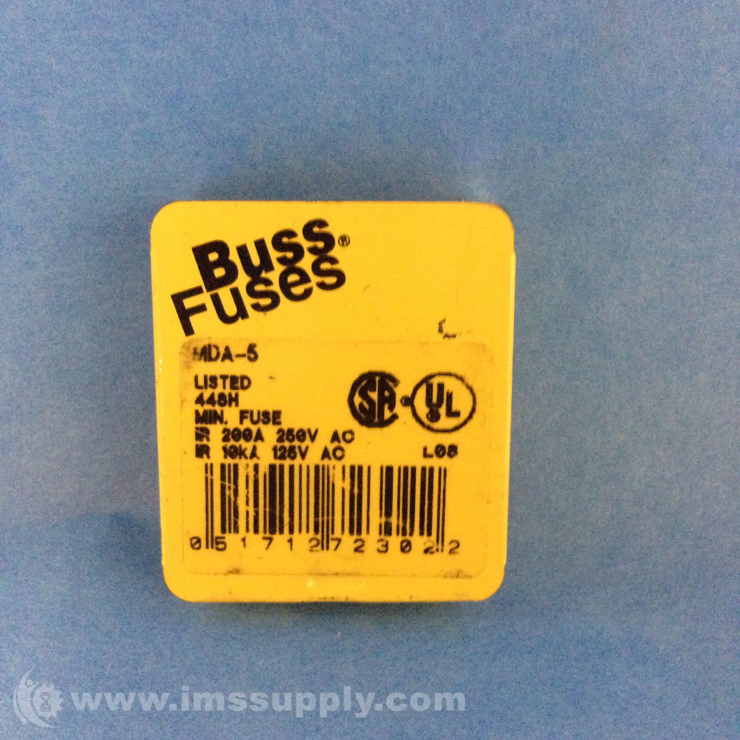 Bussmann MDA-5 Buss Small Dimension Fuse - IMS Supply