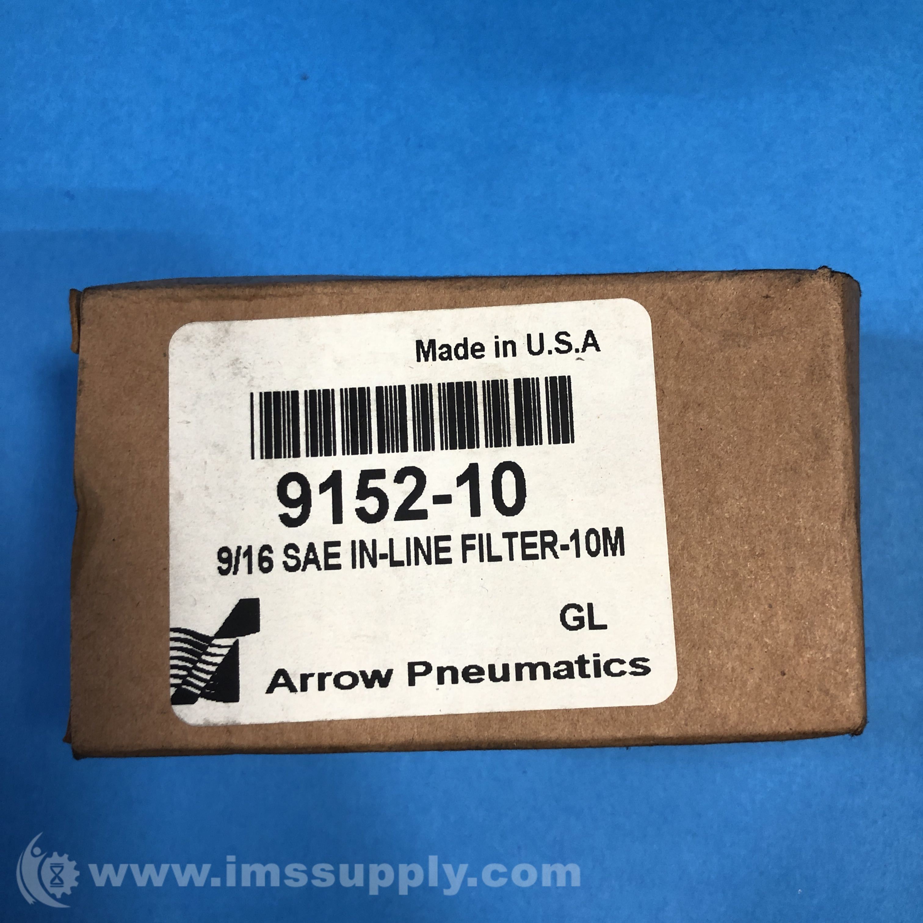 Arrow Pneumatics 9152-10 In Line Filter, 9/16-18 SAE NPTF, 10M - IMS Supply