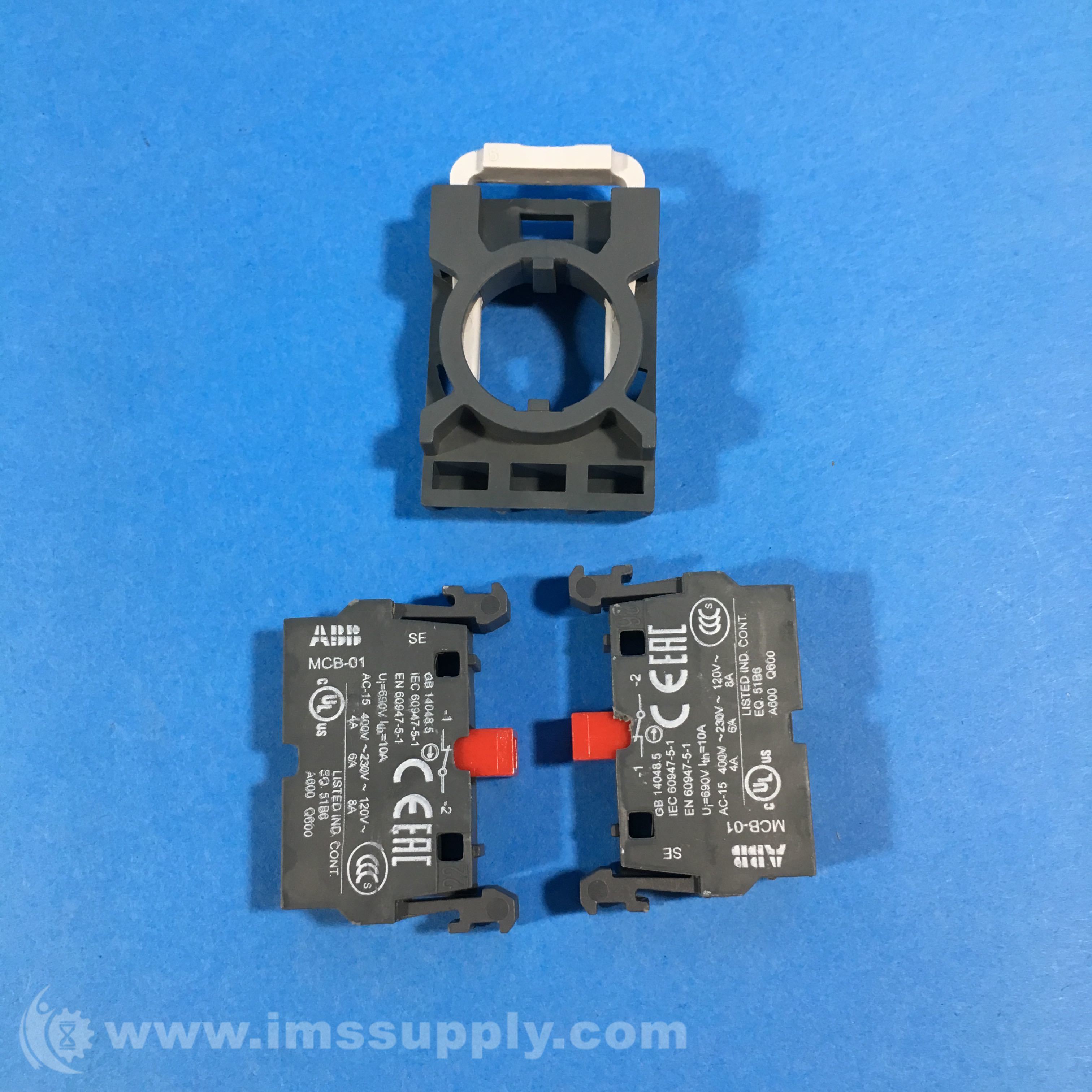 ABB MCBH-02 Switch Part, Contact Block, 22 mm, 2 NC, With Holder - IMS Supply