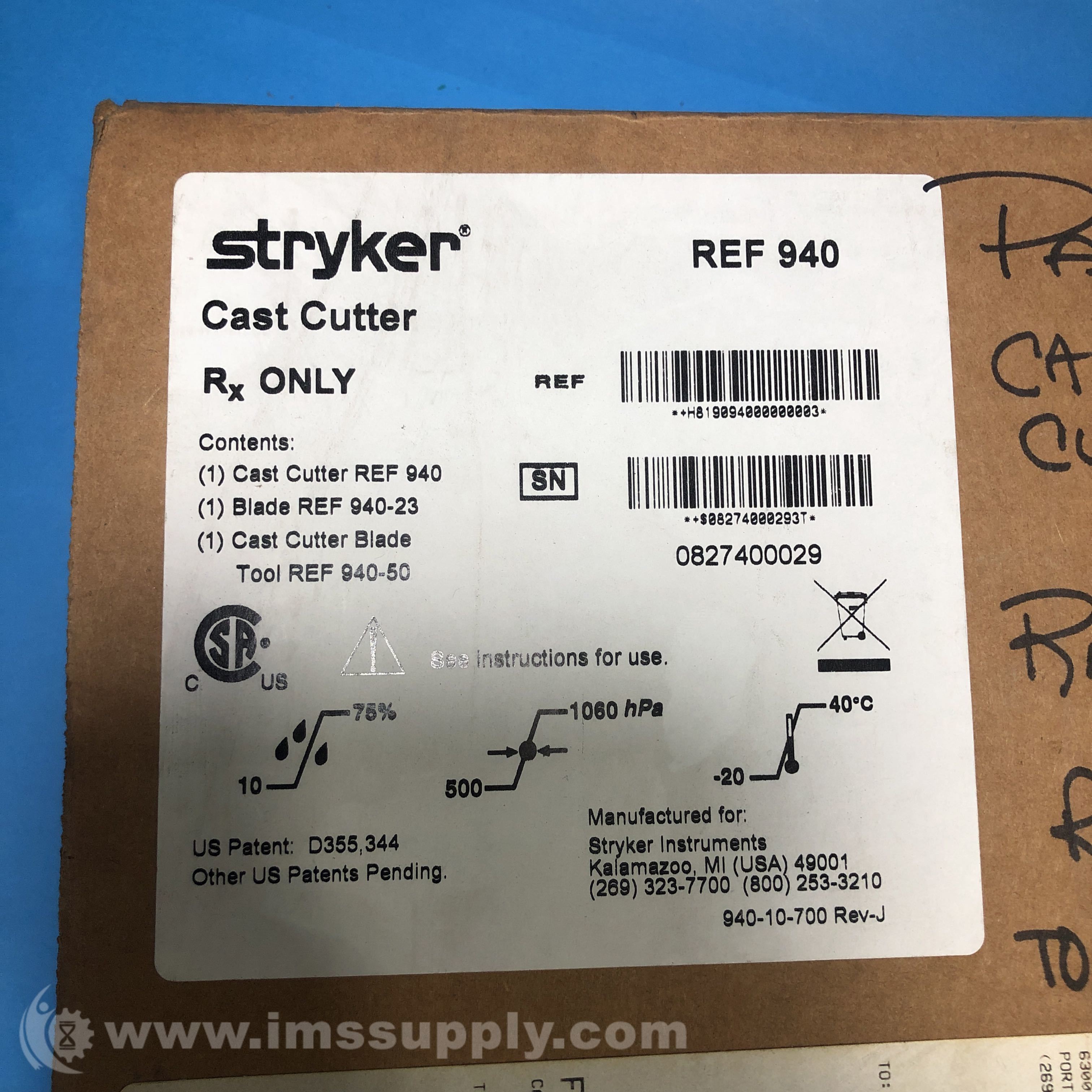 STRYKER INSTRUMENTS 940 Cast Saw - IMS Supply