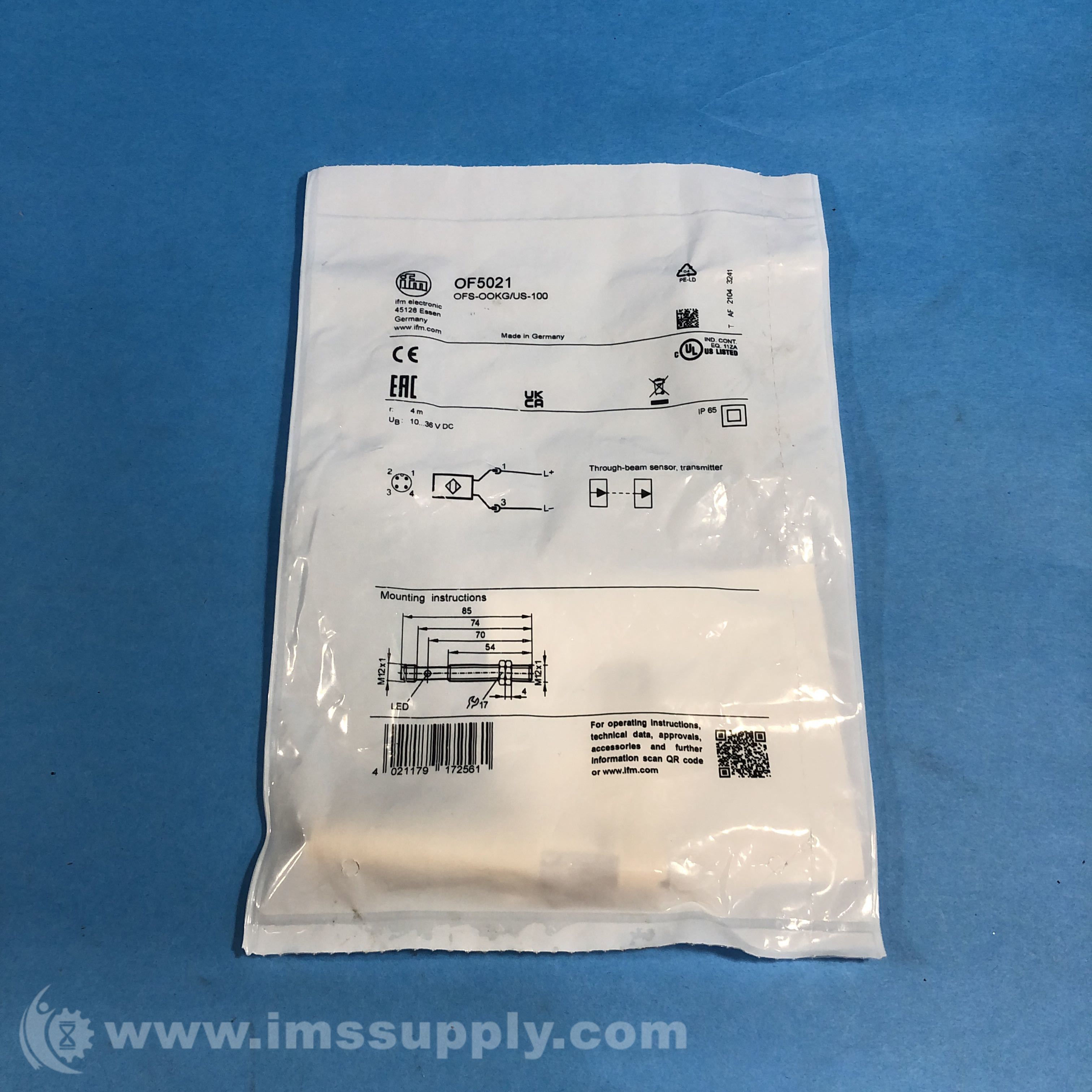 Ifm OF5021 Through-beam Sensor Transmitter - IMS Supply