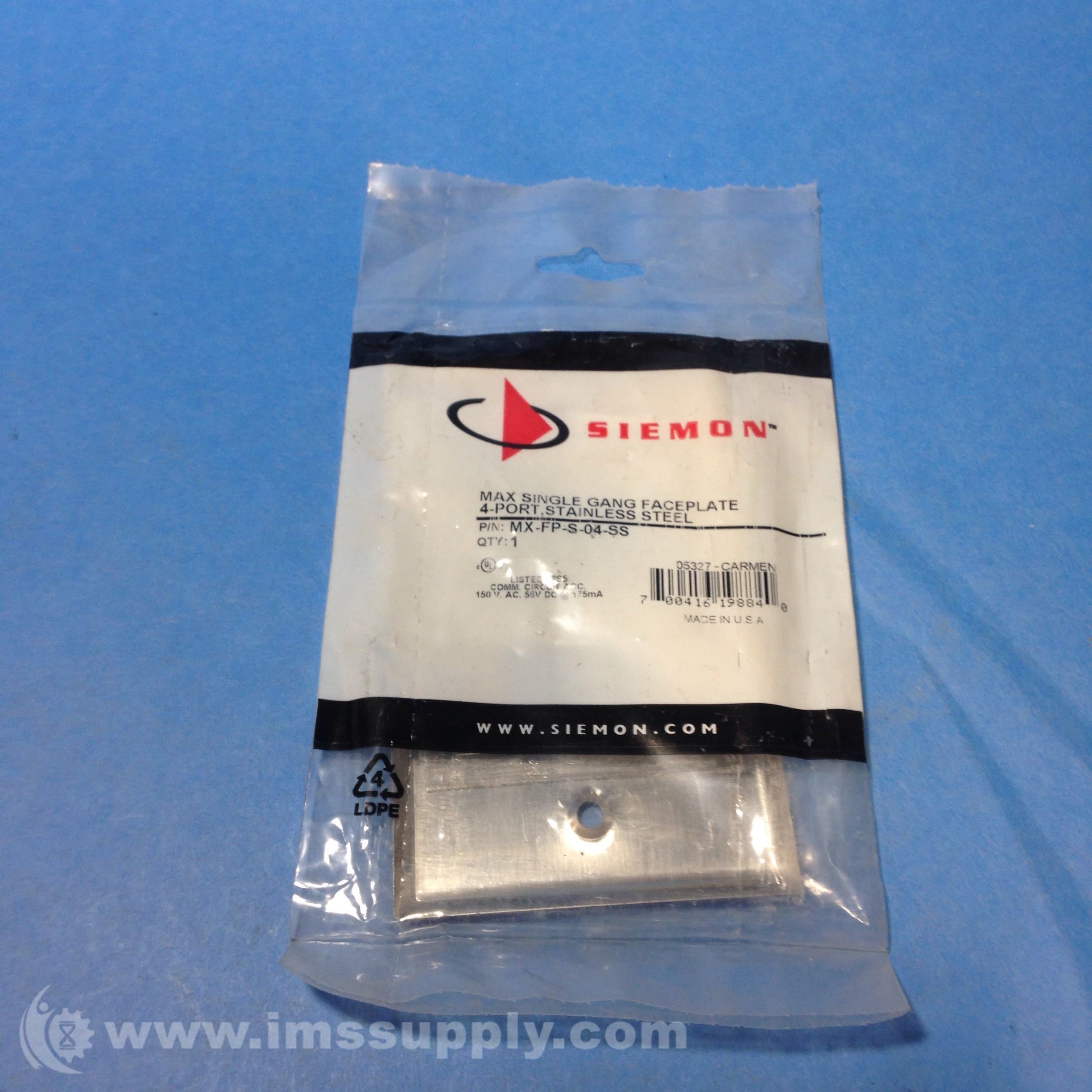 Siemon MX-FP-S-04-SS Faceplate - IMS Supply