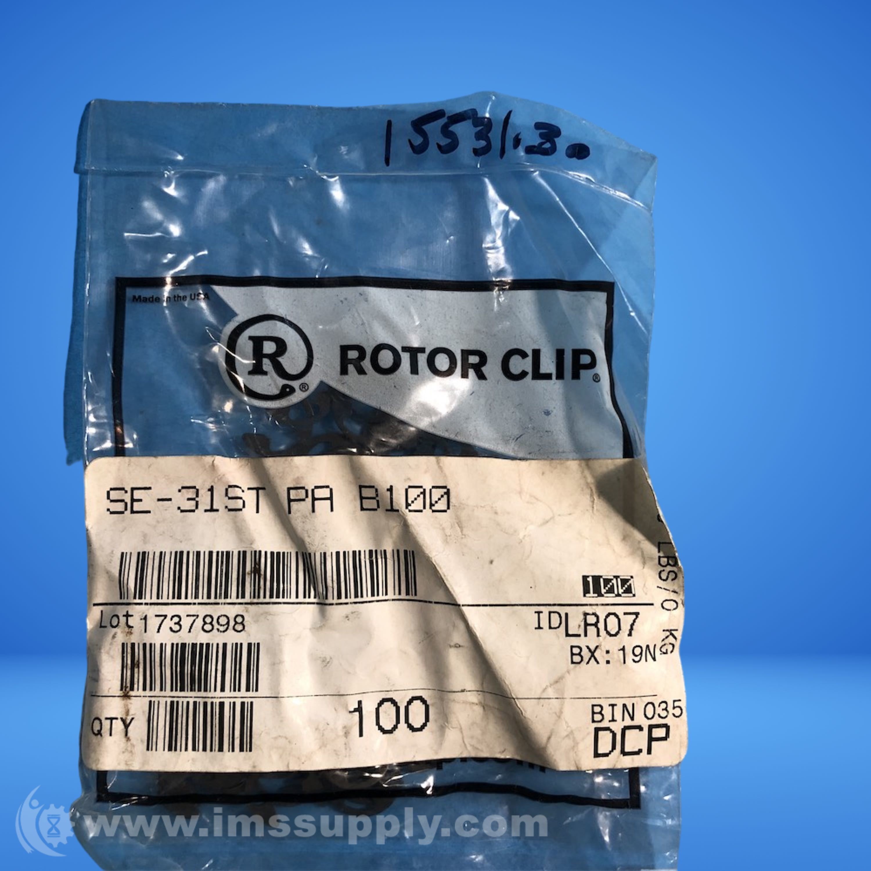 Rotor Clip SE-31STPAB100 Retaining Clips Bag of 100 - IMS Supply