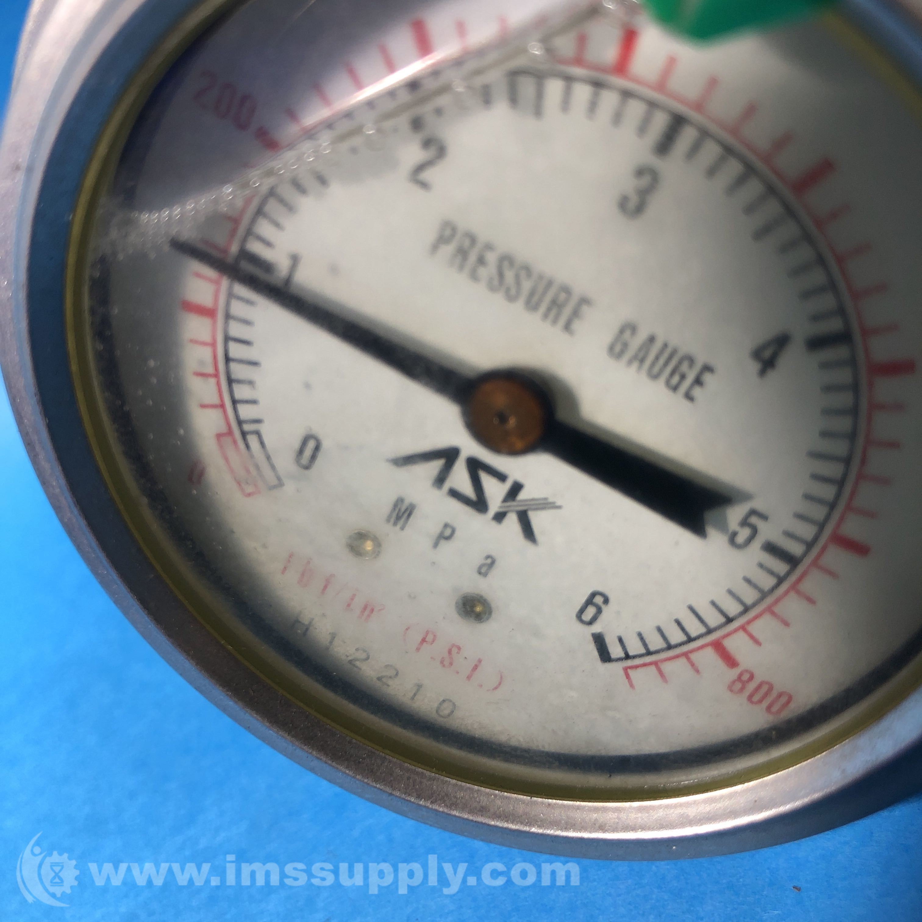 ASK Limited H12210 Pressure Gauge, 0-800 lbf/in PSI, 0-6 MPa - IMS Supply