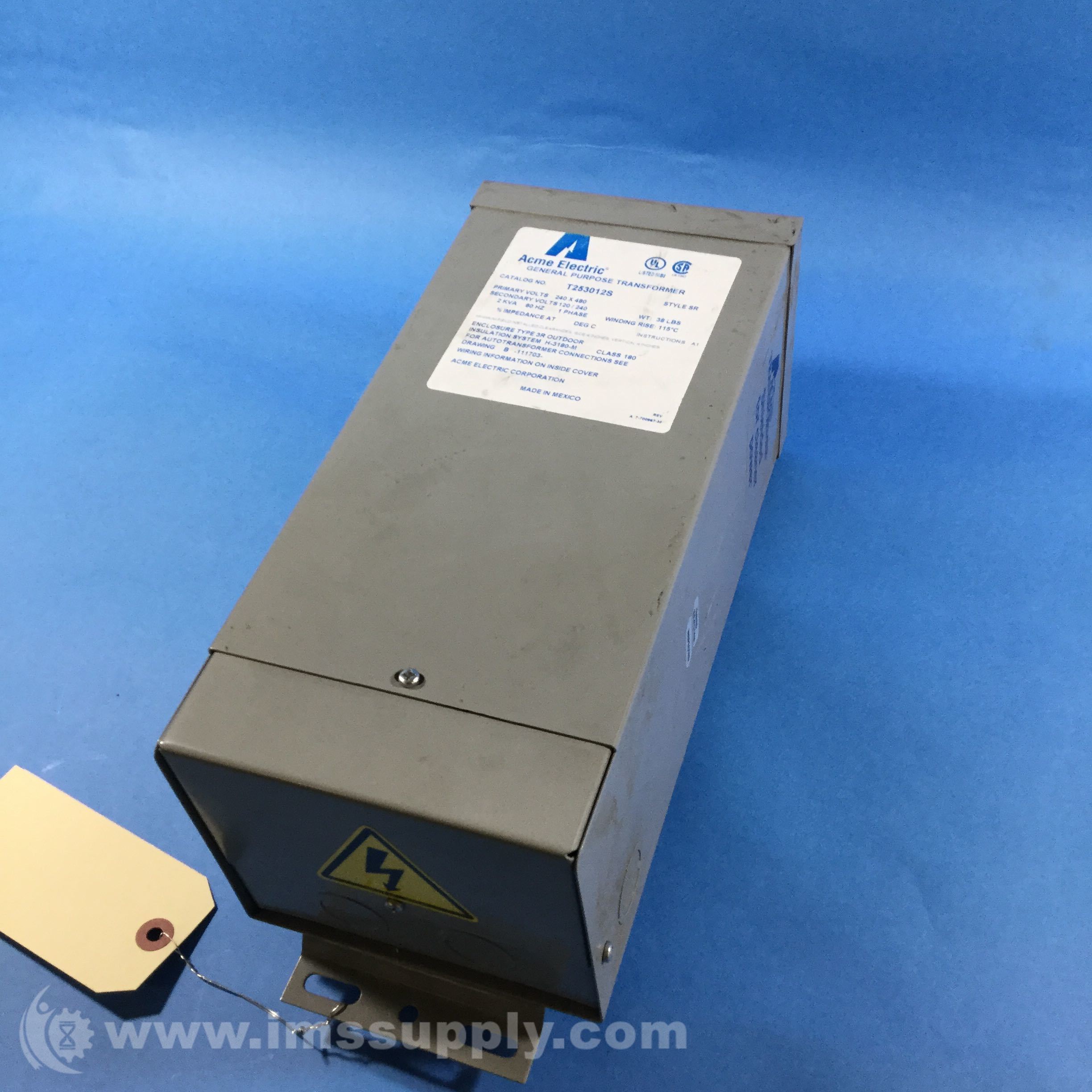 Acme Electric T253012S GP Transformer, PRI 240x480V, SEC 120/240V - IMS ...