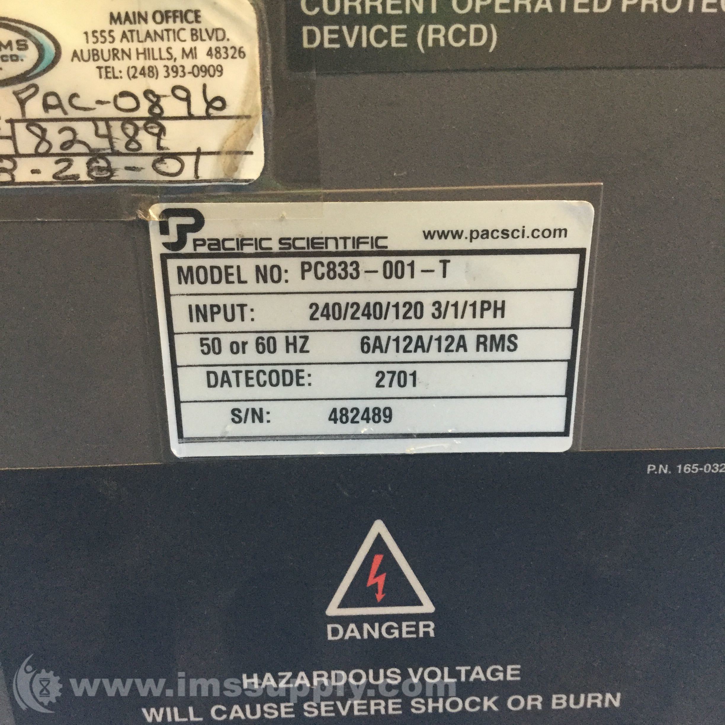 Pacific Scientific Instruments PC833-001-T Servo Drive - IMS Supply