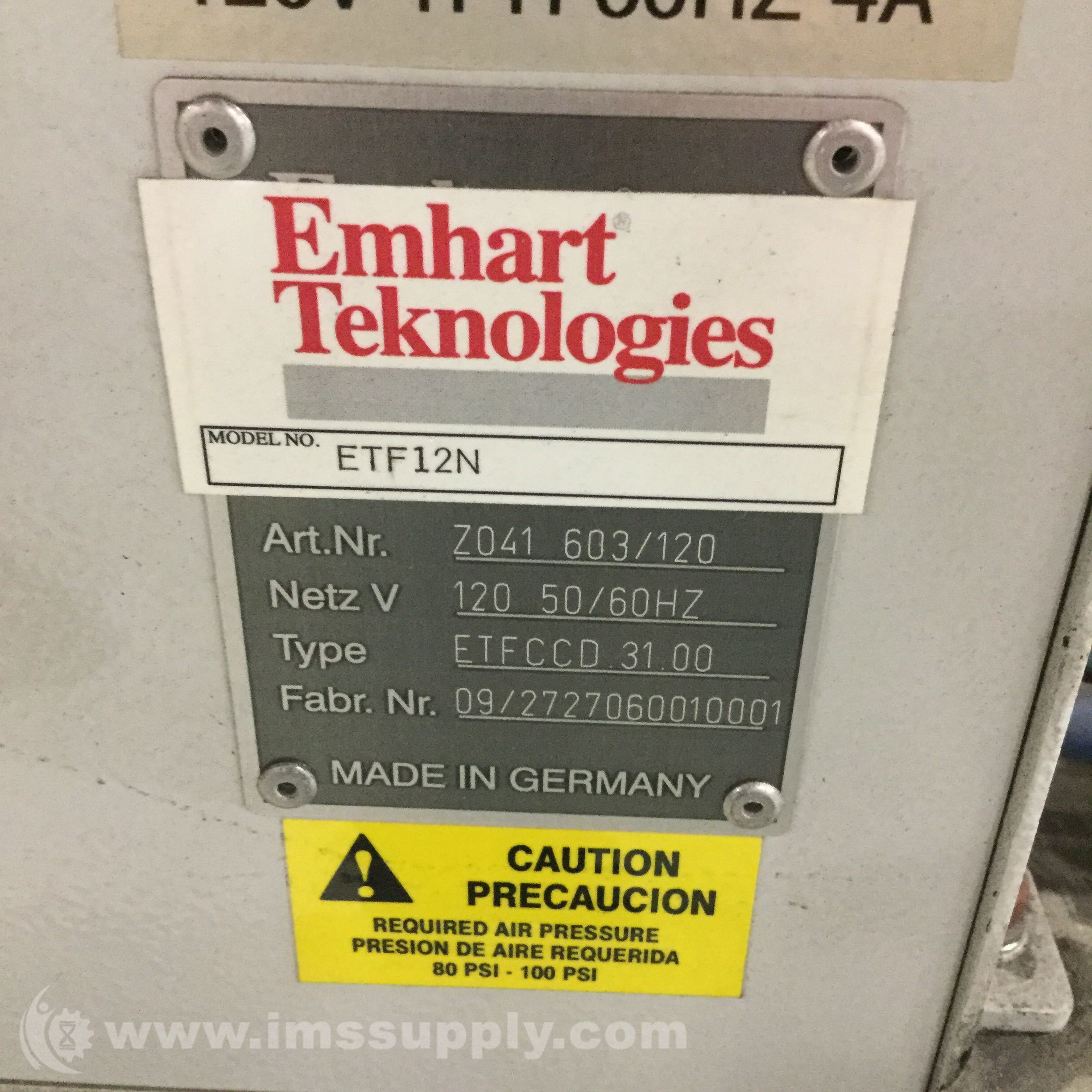 Emhart ETF12N Parts Feeder - IMS Supply