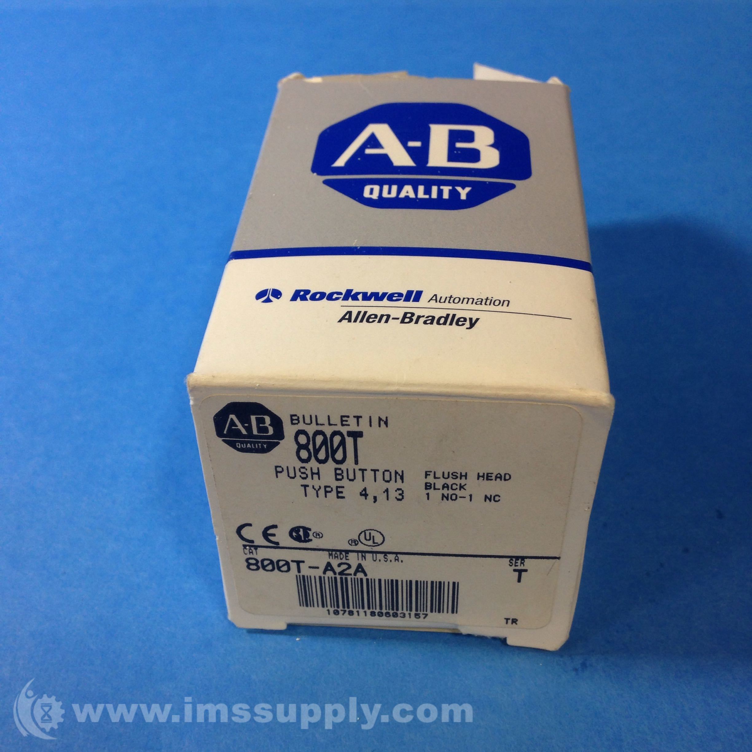 Allen Bradley 800T-A2A Push Button Flush Head Black 30mm - IMS Supply