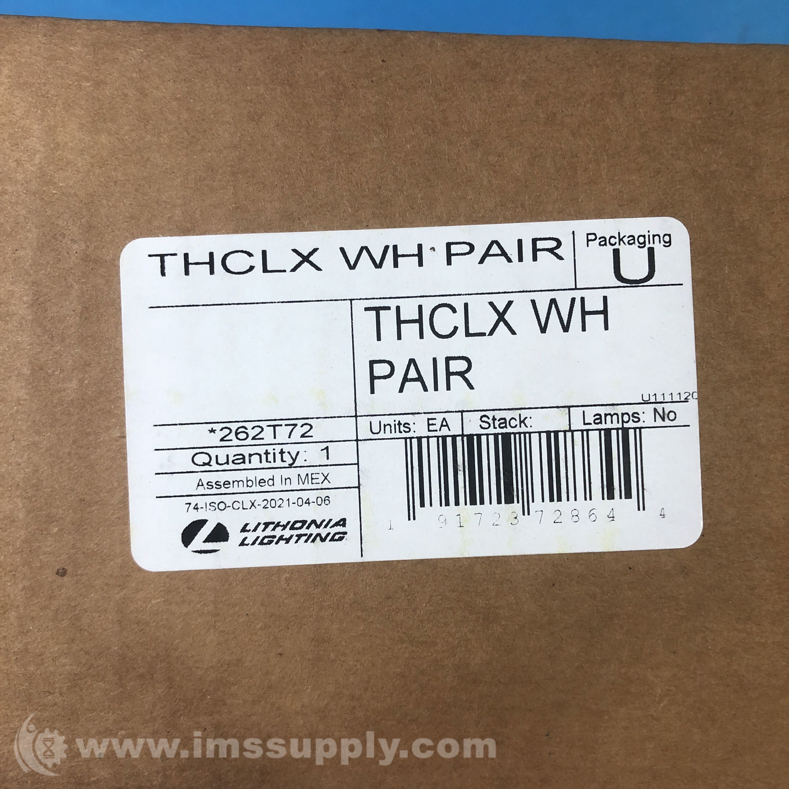 Lithonia Lighting THCLX-WH PAIR Tong Hanger Bracket Pair - IMS Supply