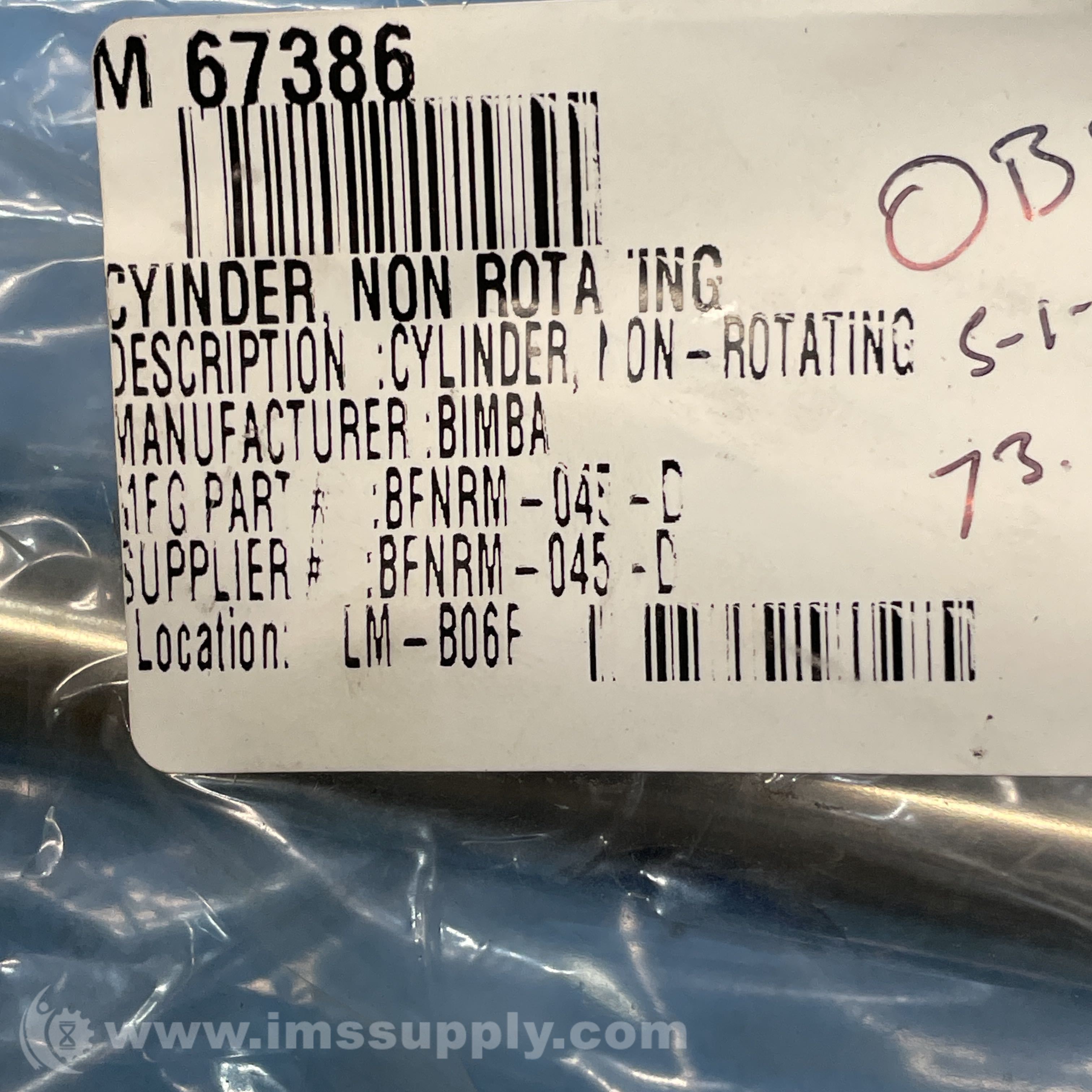 Bimba BFNRM-045-D Non-Rotating Block Mount Air Cylinder 3/4 - IMS Supply