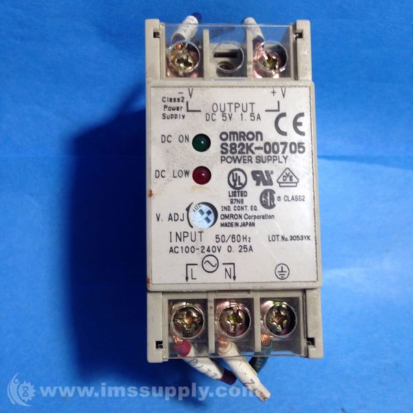 Omron S82K-00705 Power Supply Fixed Output 5 VDC - IMS Supply