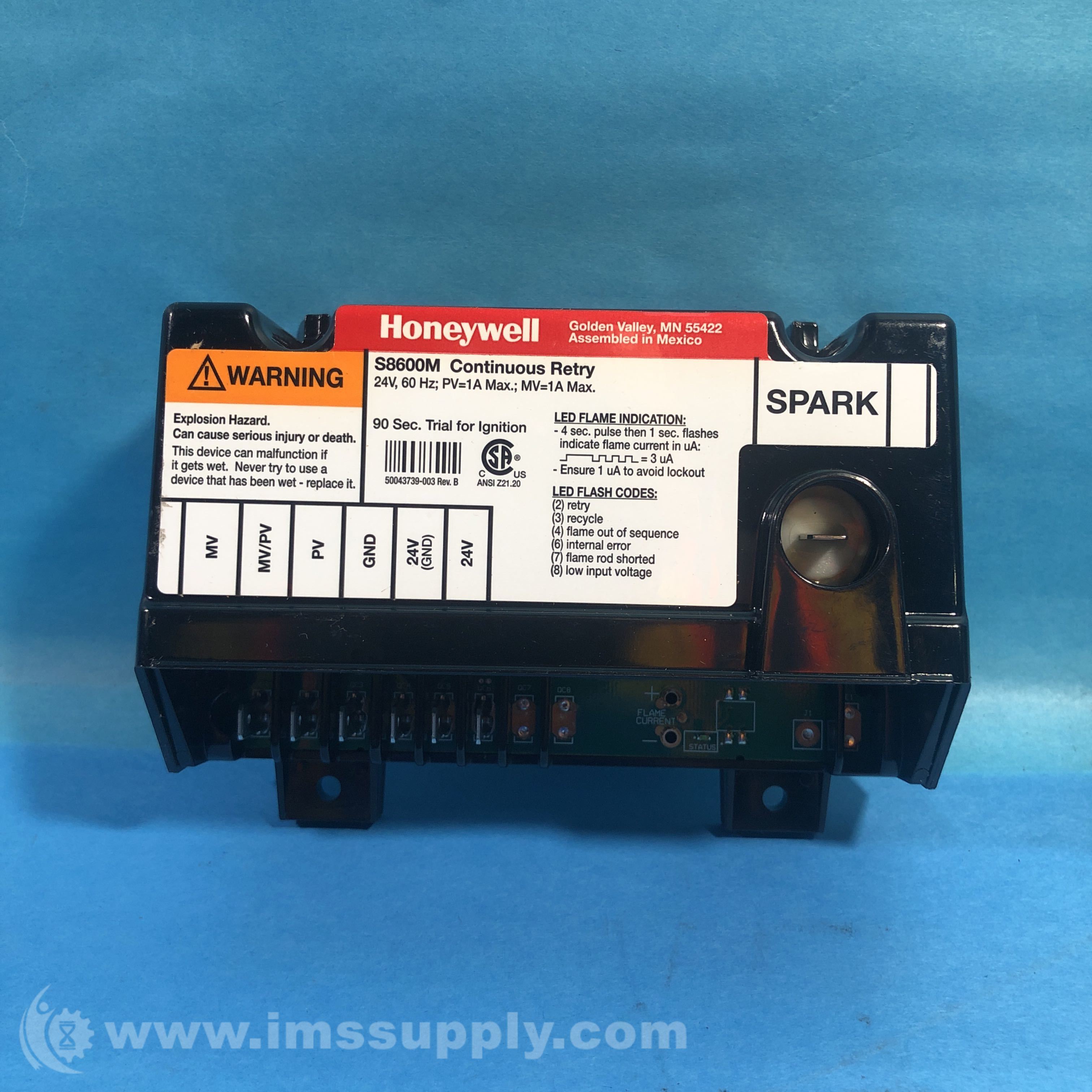 Honeywell S8600M Furnace Ignition Control Module - IMS Supply
