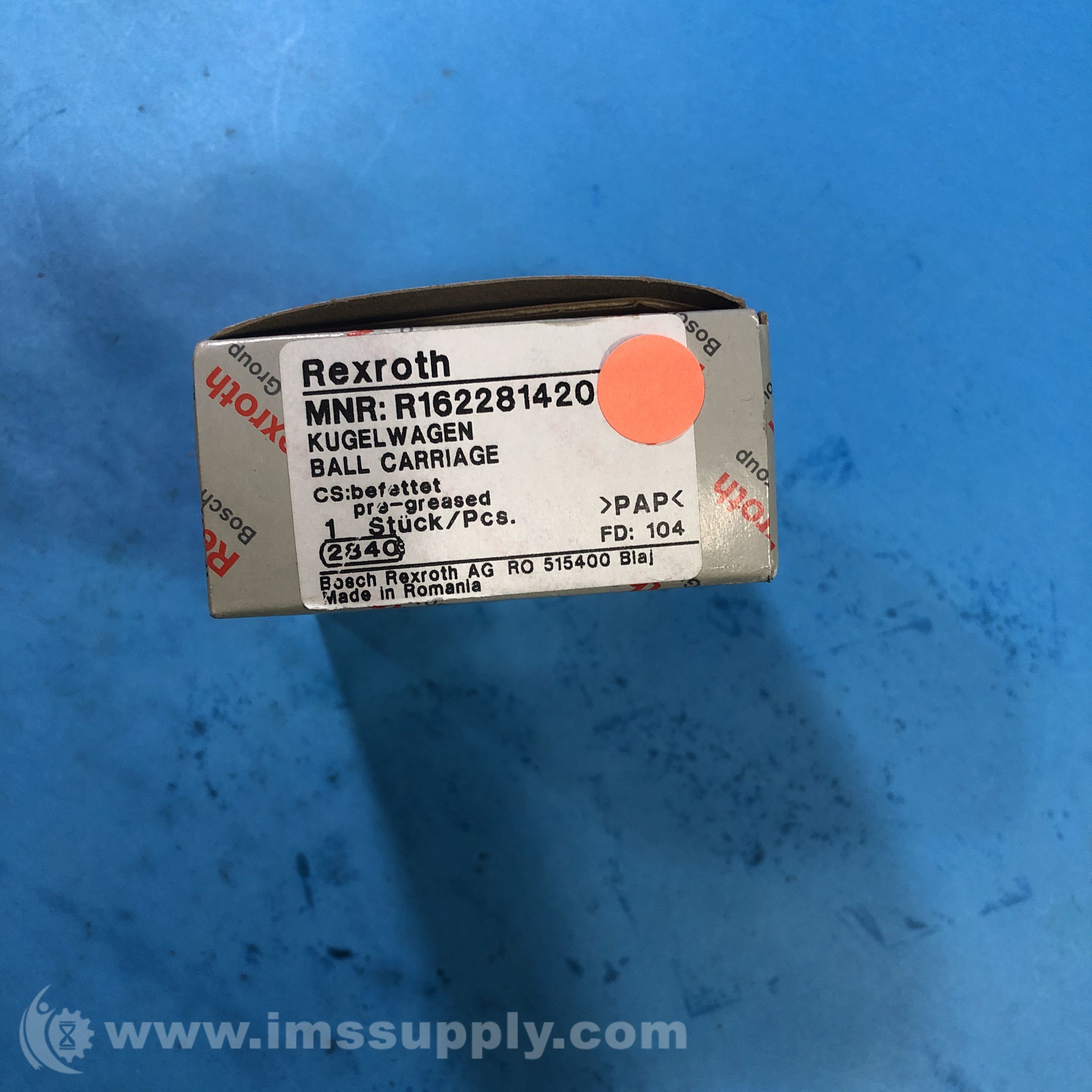 Rexroth R162281420 Ball Carriage Linear Rail Block - IMS Supply