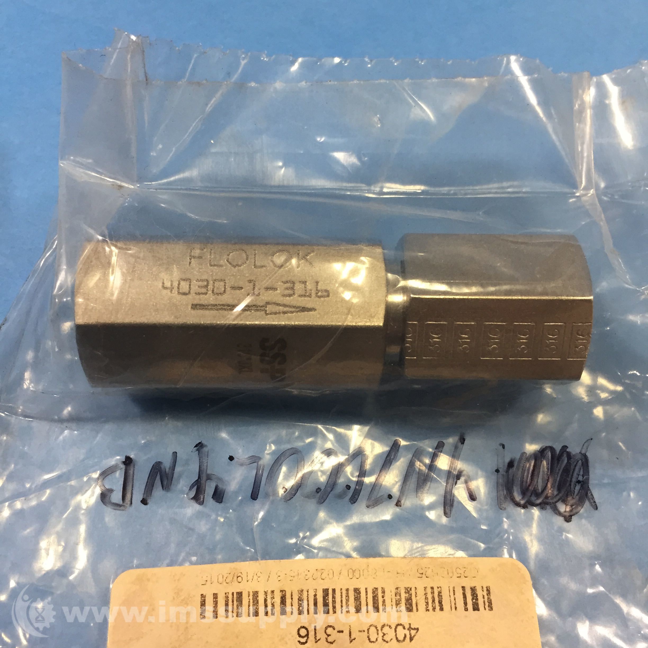 SSP Fittings 4030-1-316 SSP FLOLOK VALVE - IMS Supply
