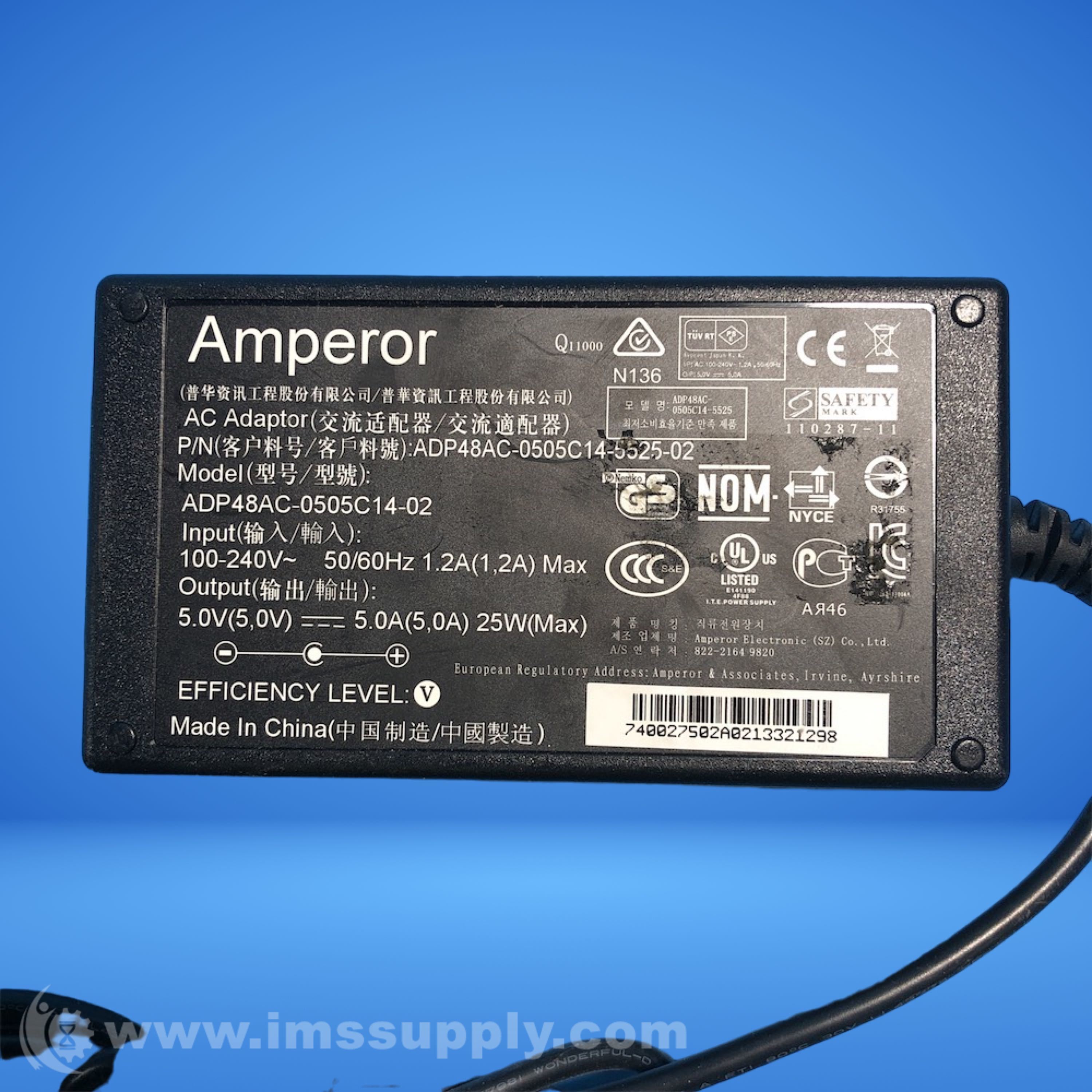 Amperor, Inc. ADP48AC-0505C14-02 AC Adaptor - IMS Supply