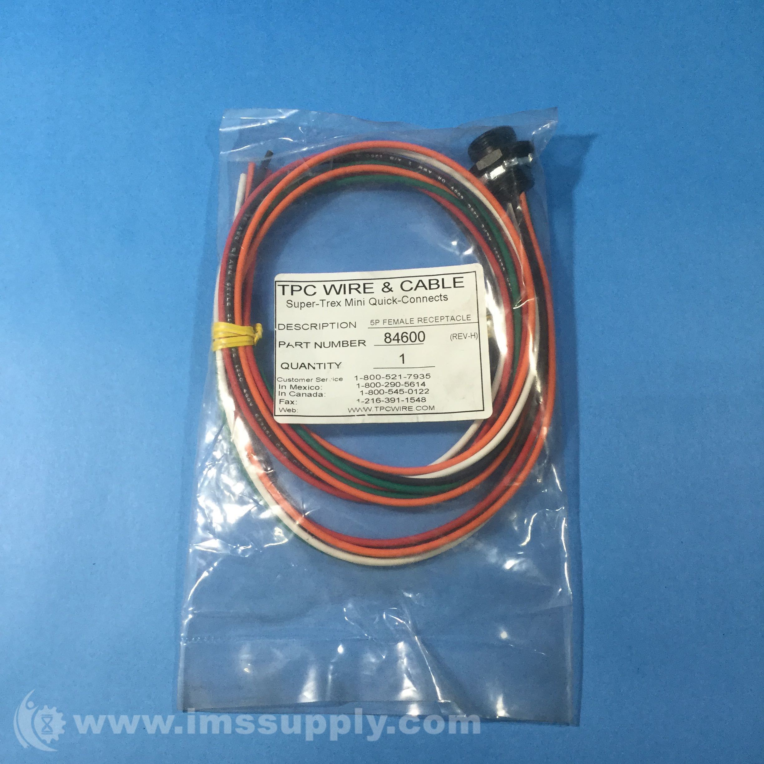 TPC Wire & Cable 84600 5P Female Receptacle - IMS Supply