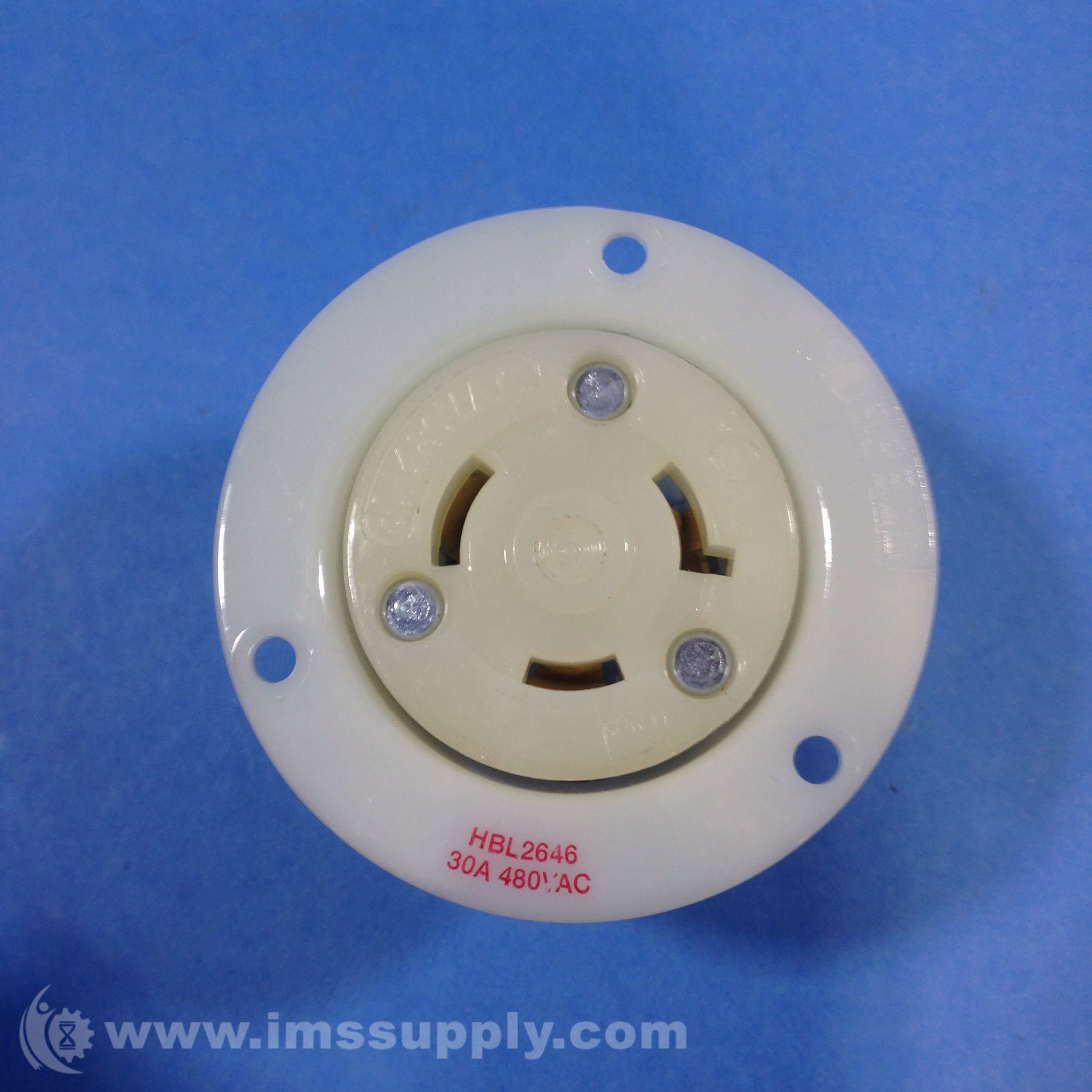 Hubbell HBL2646 Power Receptacle 30A 480VAC 2 Poles - IMS Supply