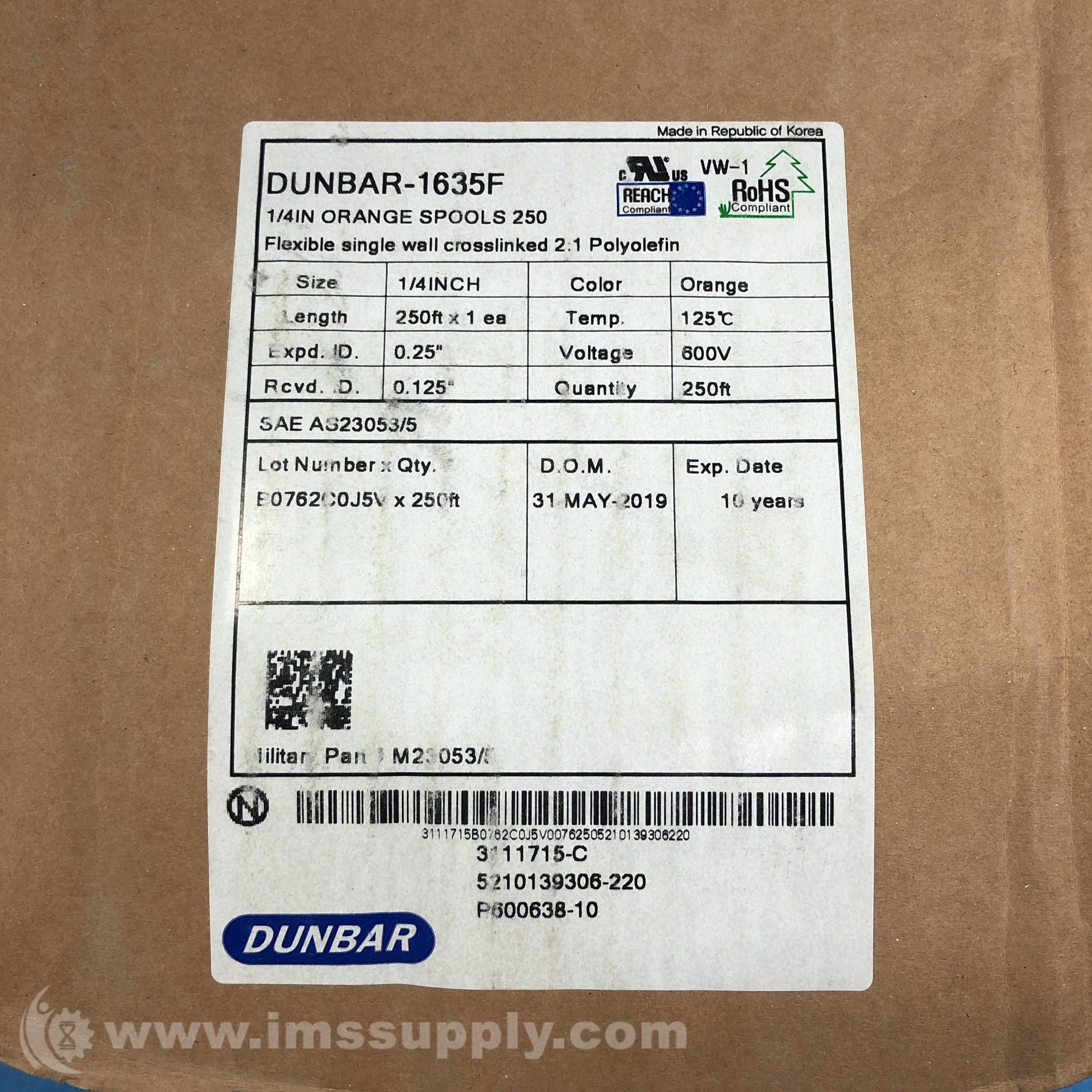 Dunbar Products, LLC M23053/5 Heat Shrink Tubing - IMS Supply