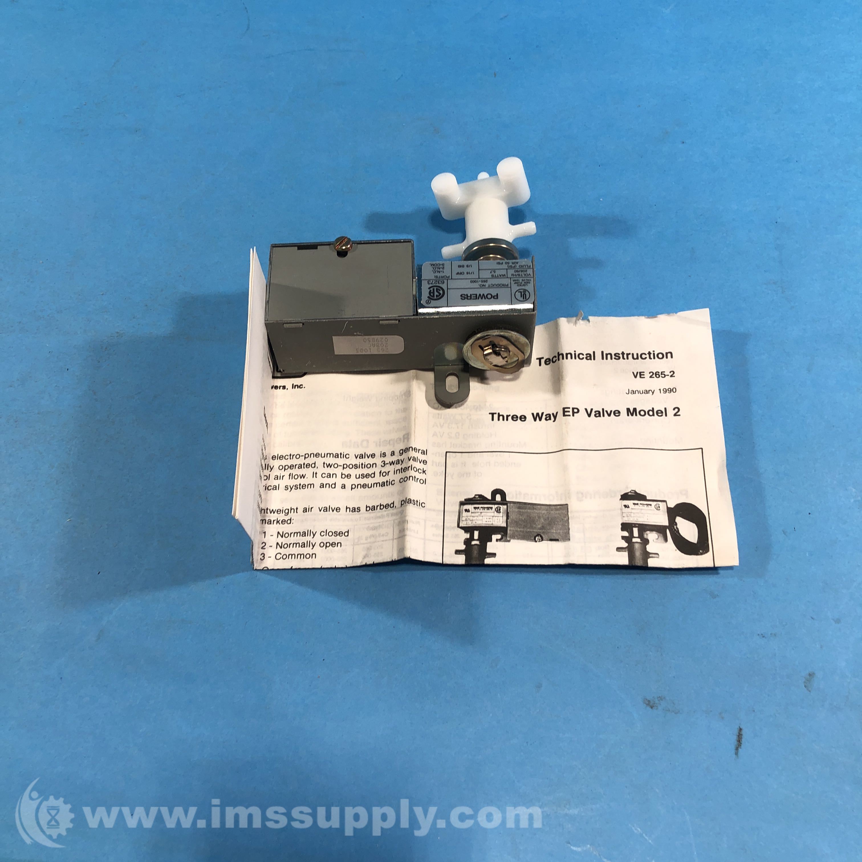 Power 265-1003 Pneumatic 208V EP Switch with Junction Box - IMS Supply
