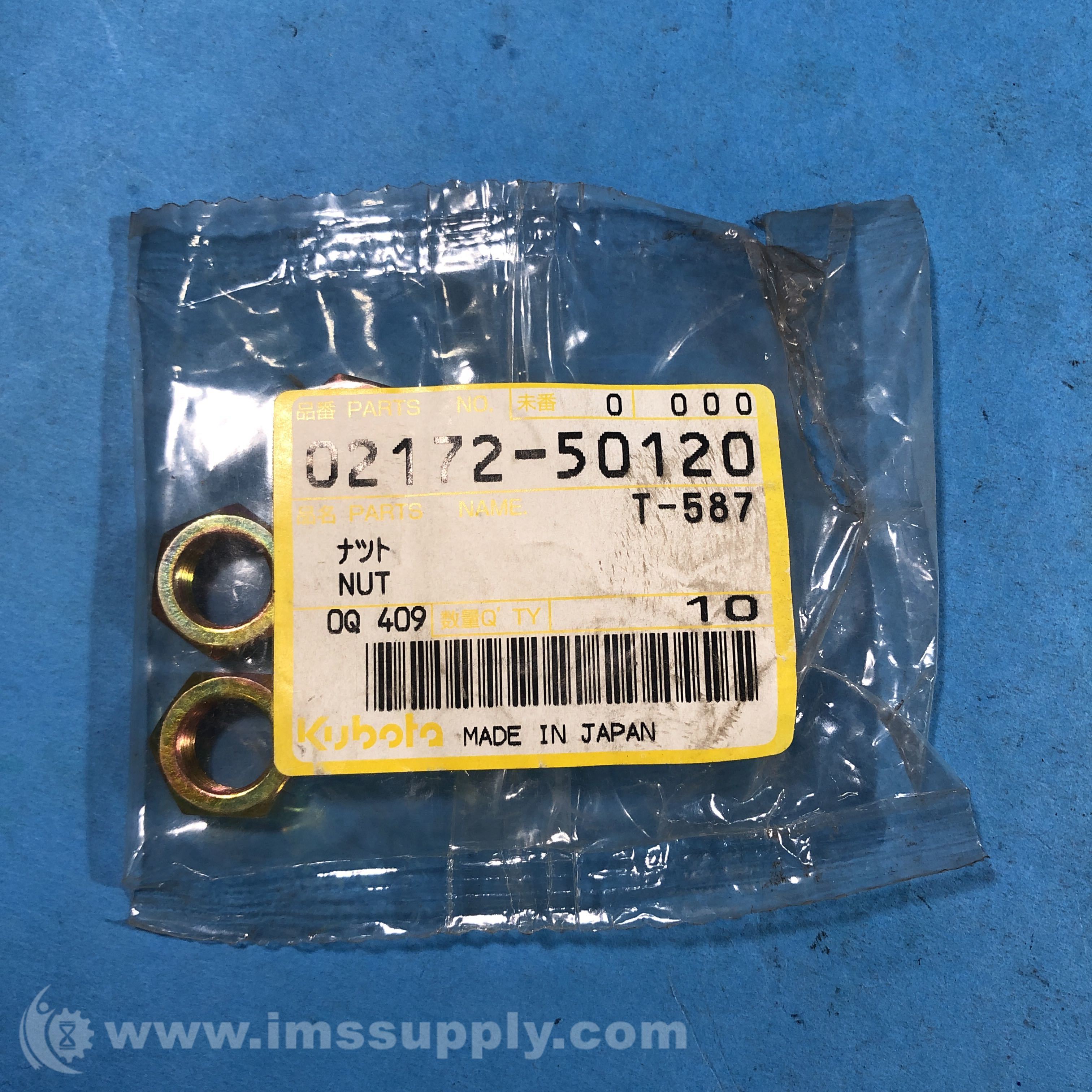 Kubota 02172-50120 Pack of 10 Nut - IMS Supply