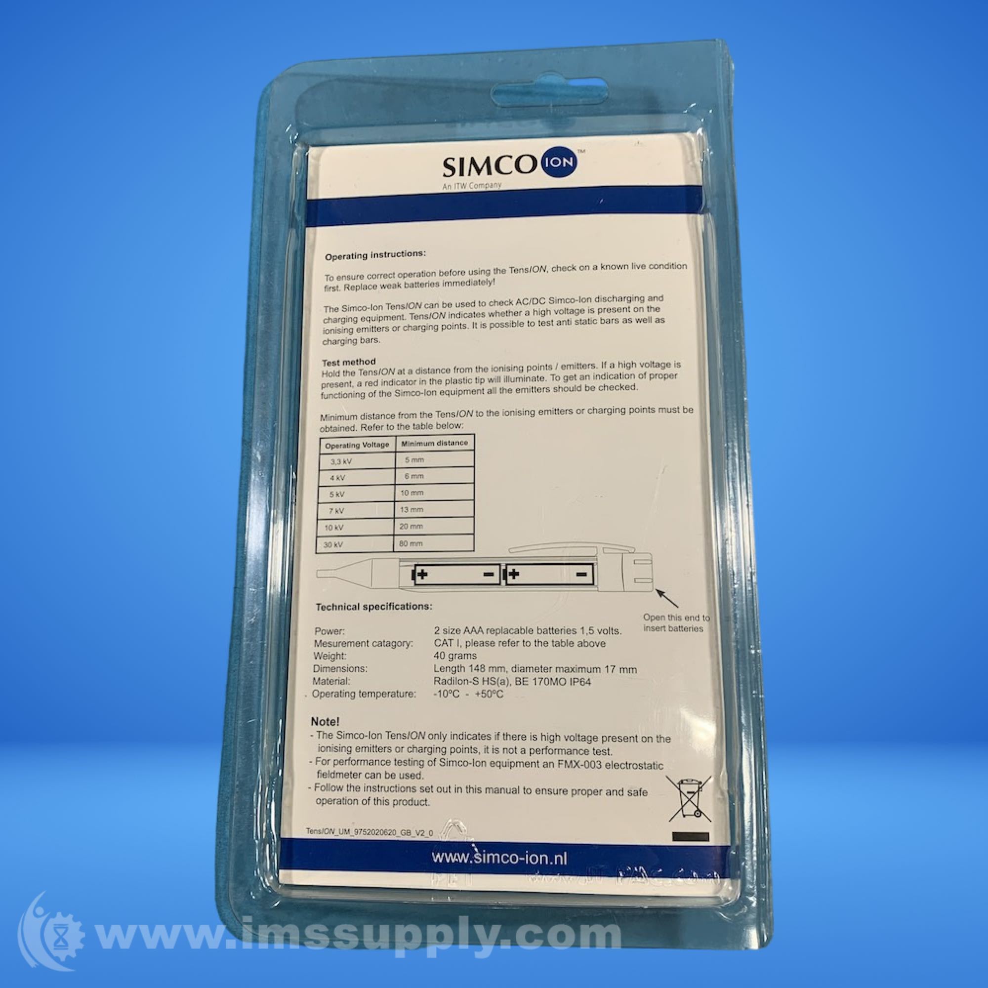 Simco Ion TENSION Voltage Detector - IMS Supply