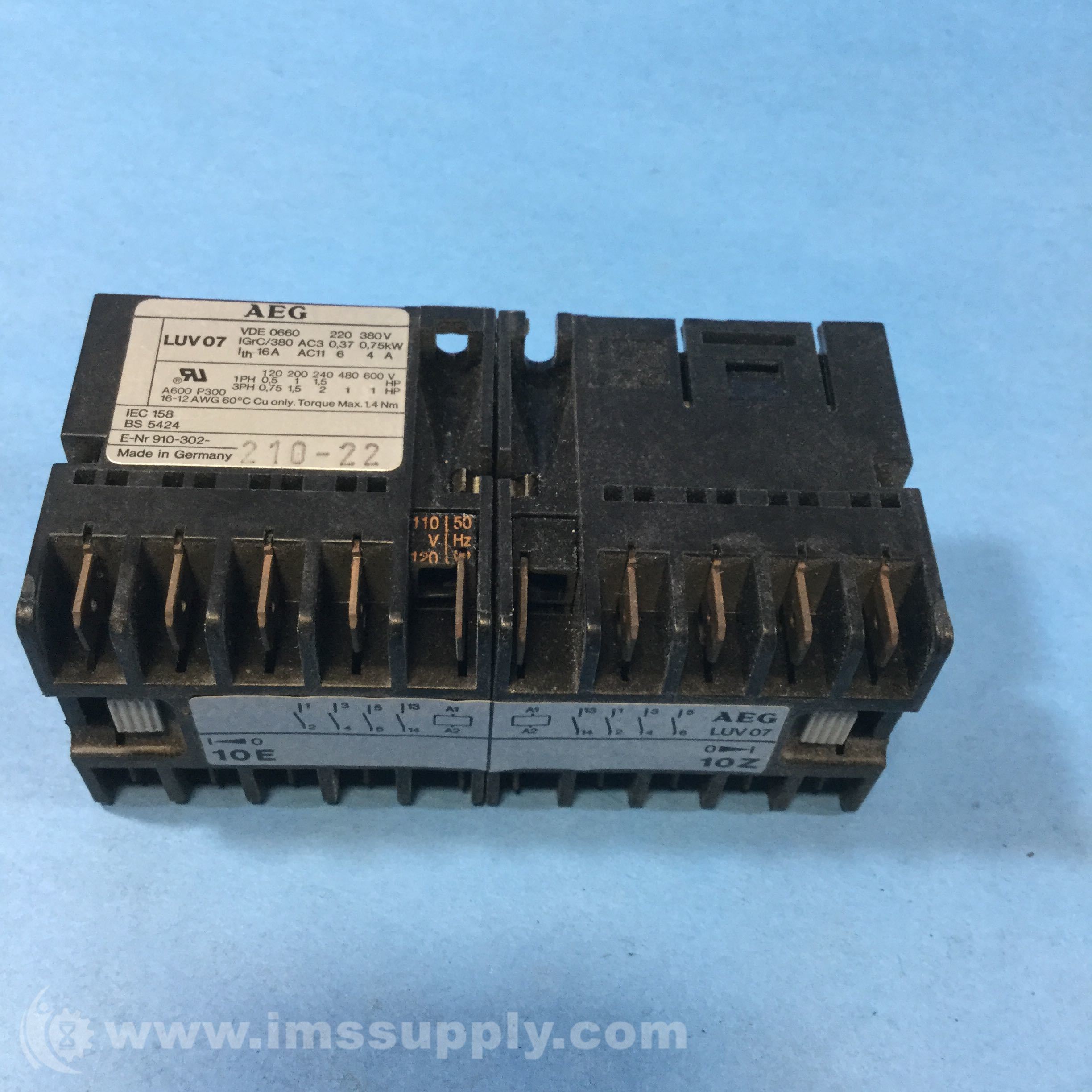 Aeg Motor Control LUV07 Reversing Contactor, 4 Amp, 220-380V - IMS Supply