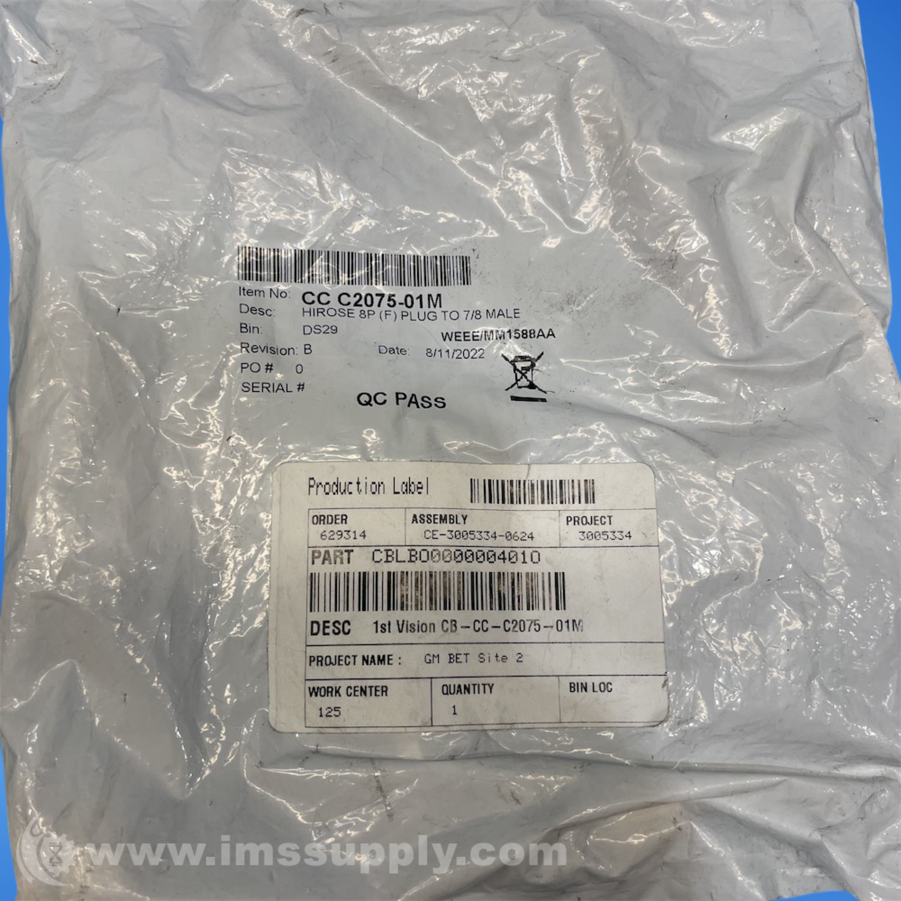 Hirose Electric CC C2075-01M Revision B - IMS Supply