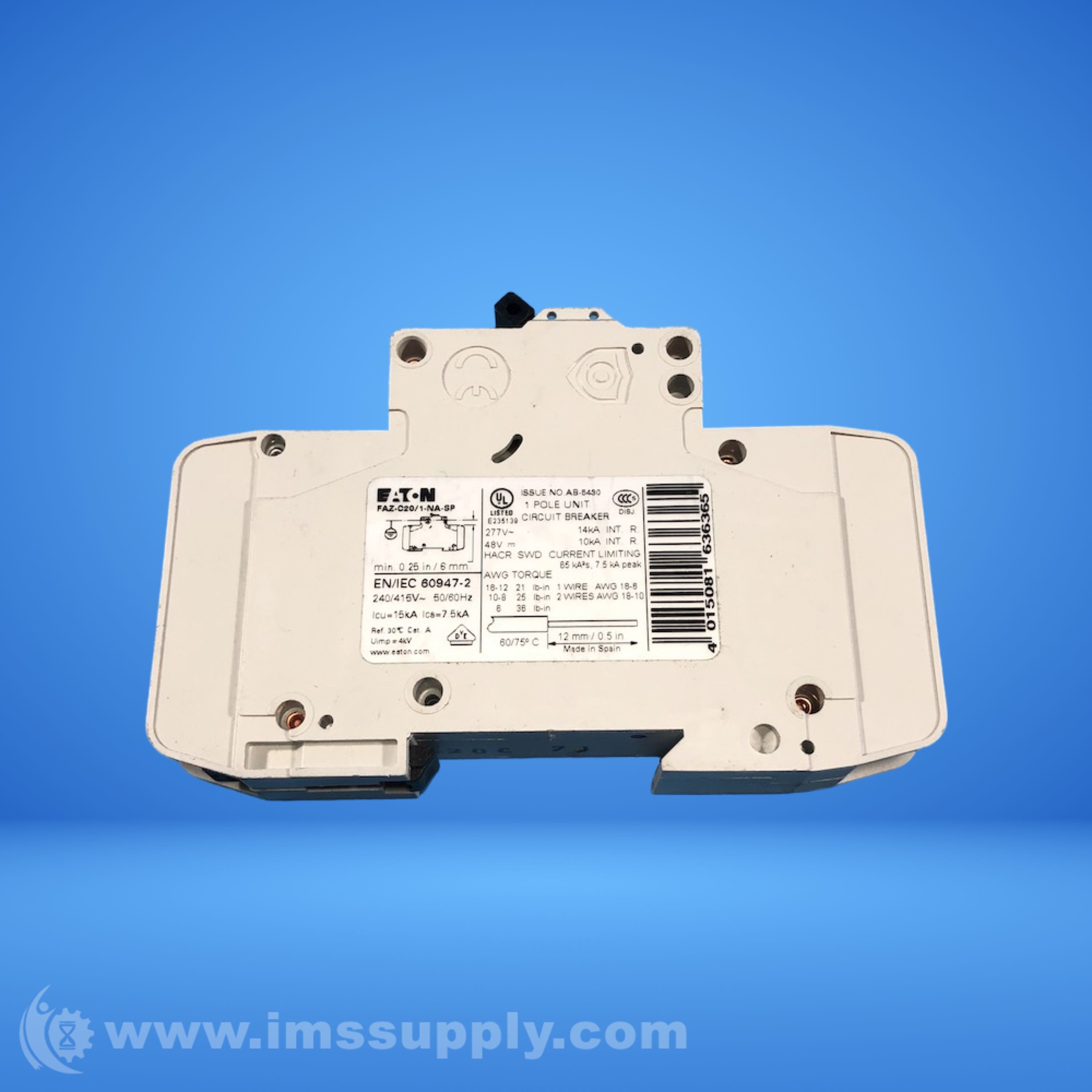 Eaton FAZ-C20/1-NA-SP - IMS Supply