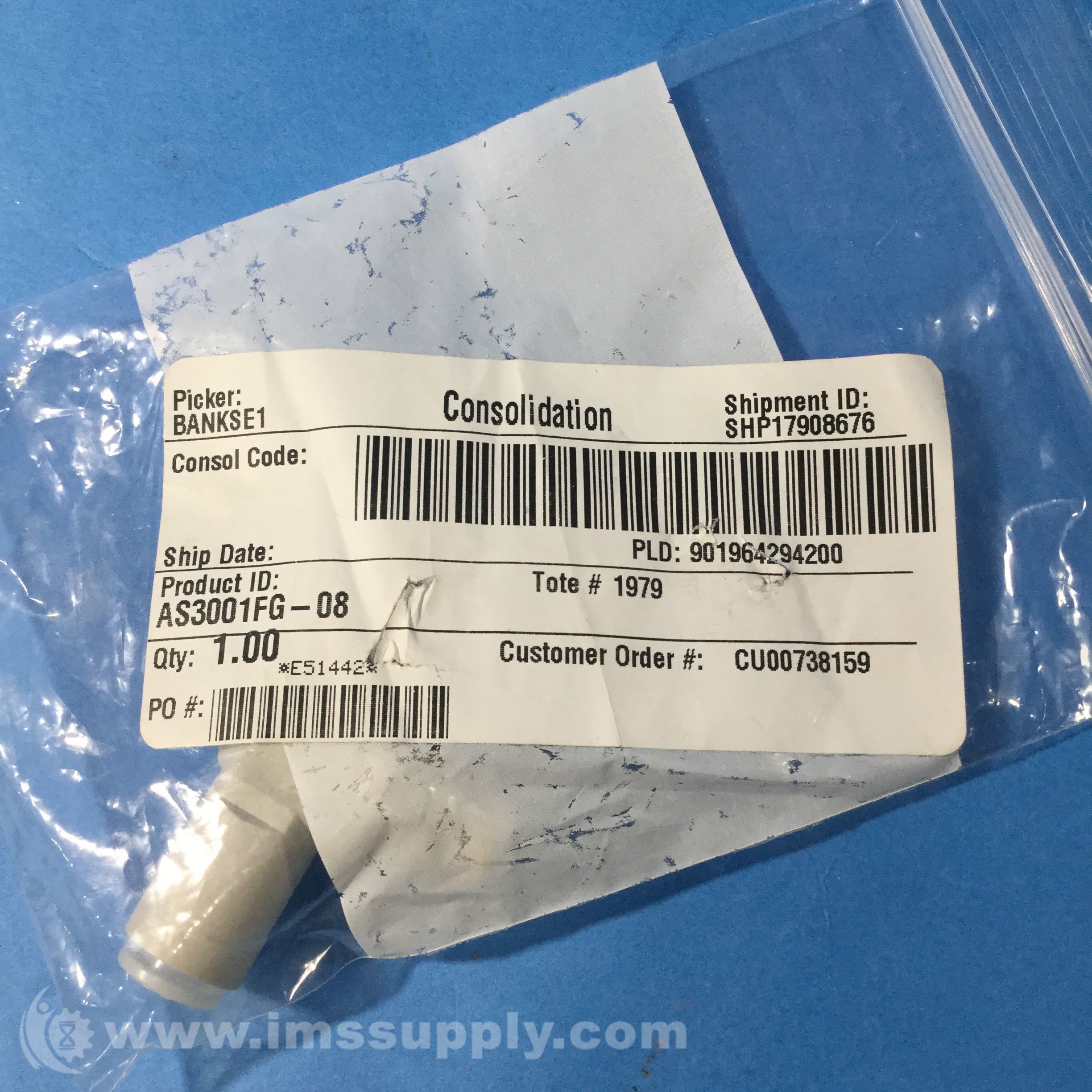 SMC AS3001FG-08 Inline Flow Control, for 8mm OD tube - IMS Supply