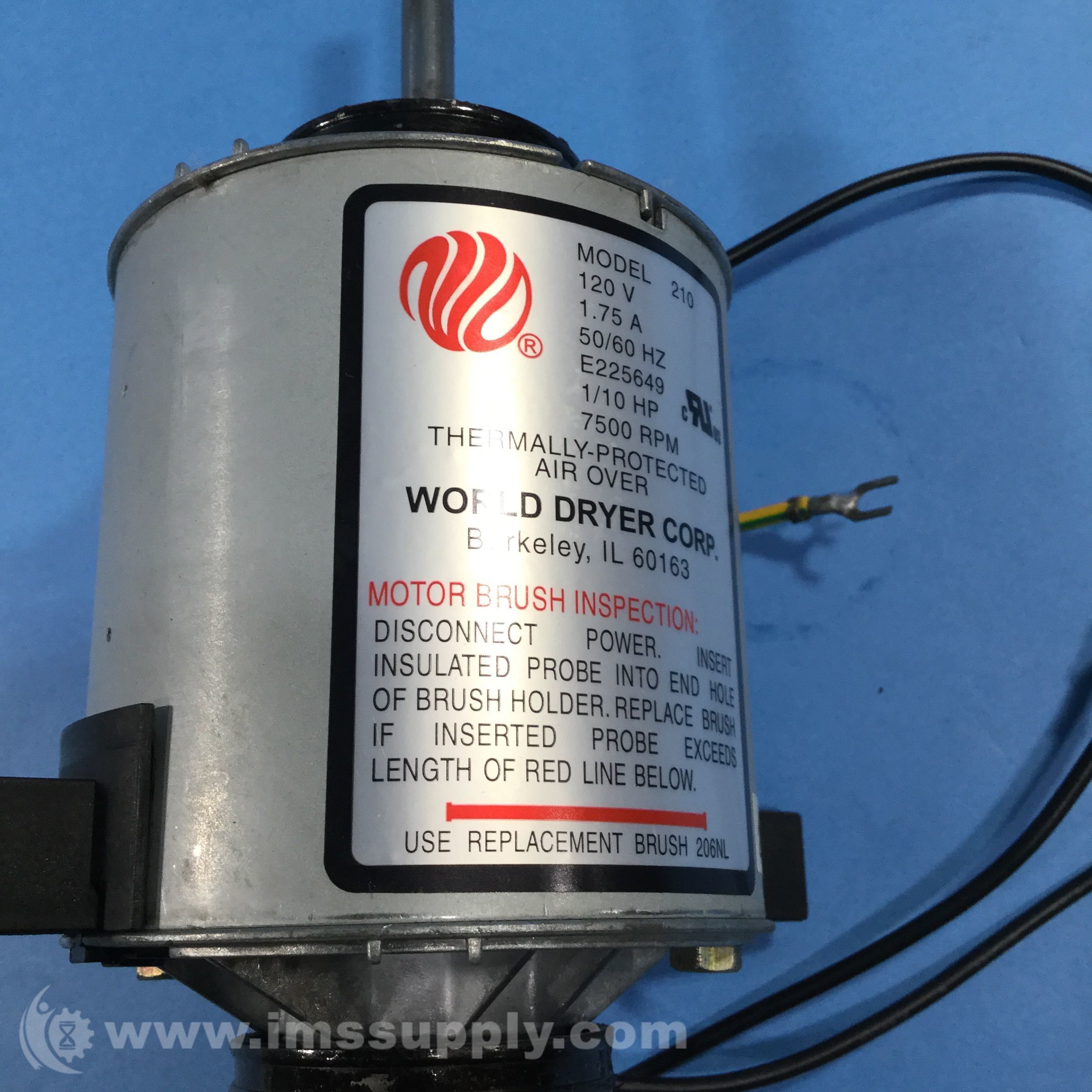 World Dryer 210K Blower Motor [fits Model A 110-120V hand dryers] - IMS ...